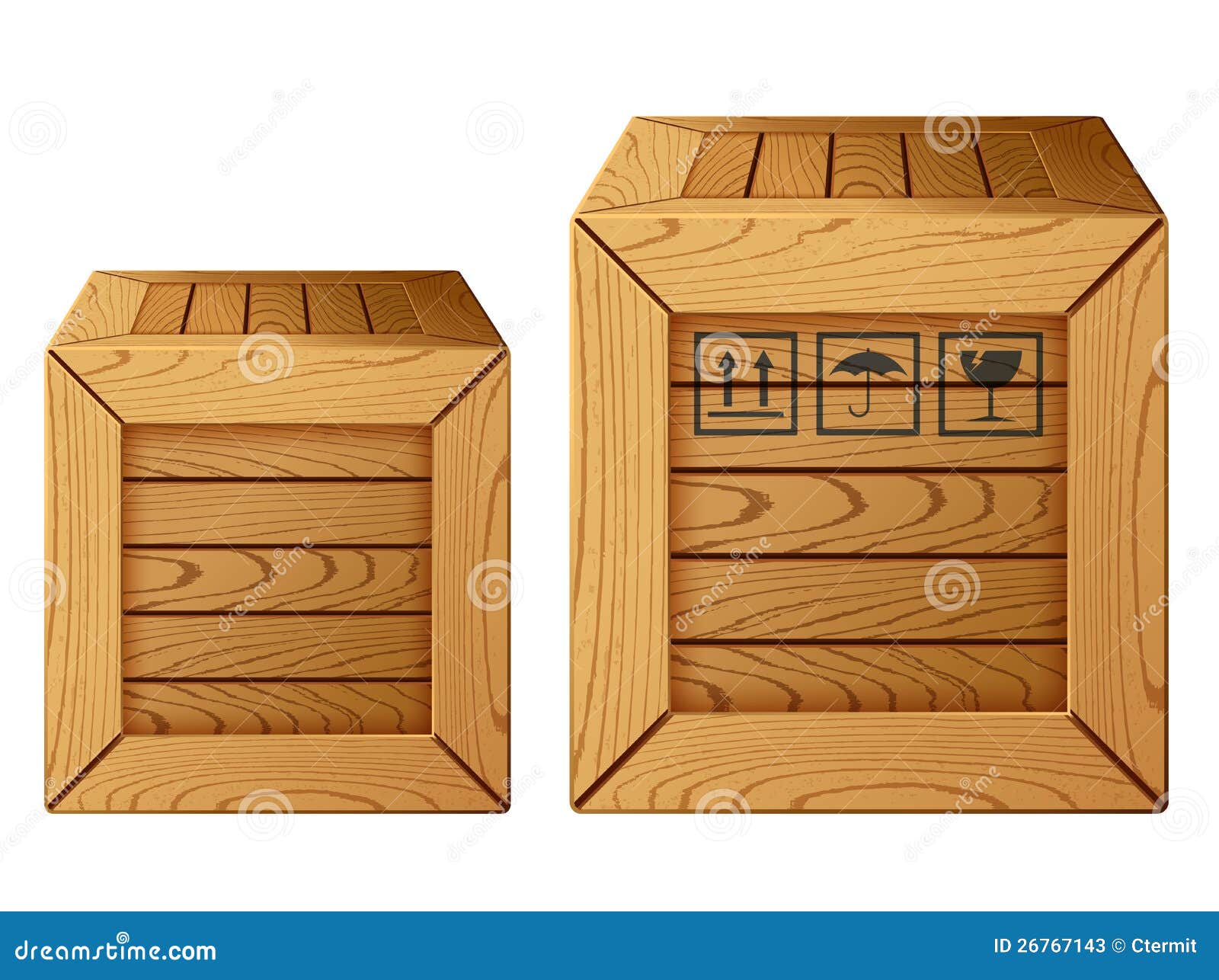 Wooden box icon stock vector. Illustration of import - 26767143