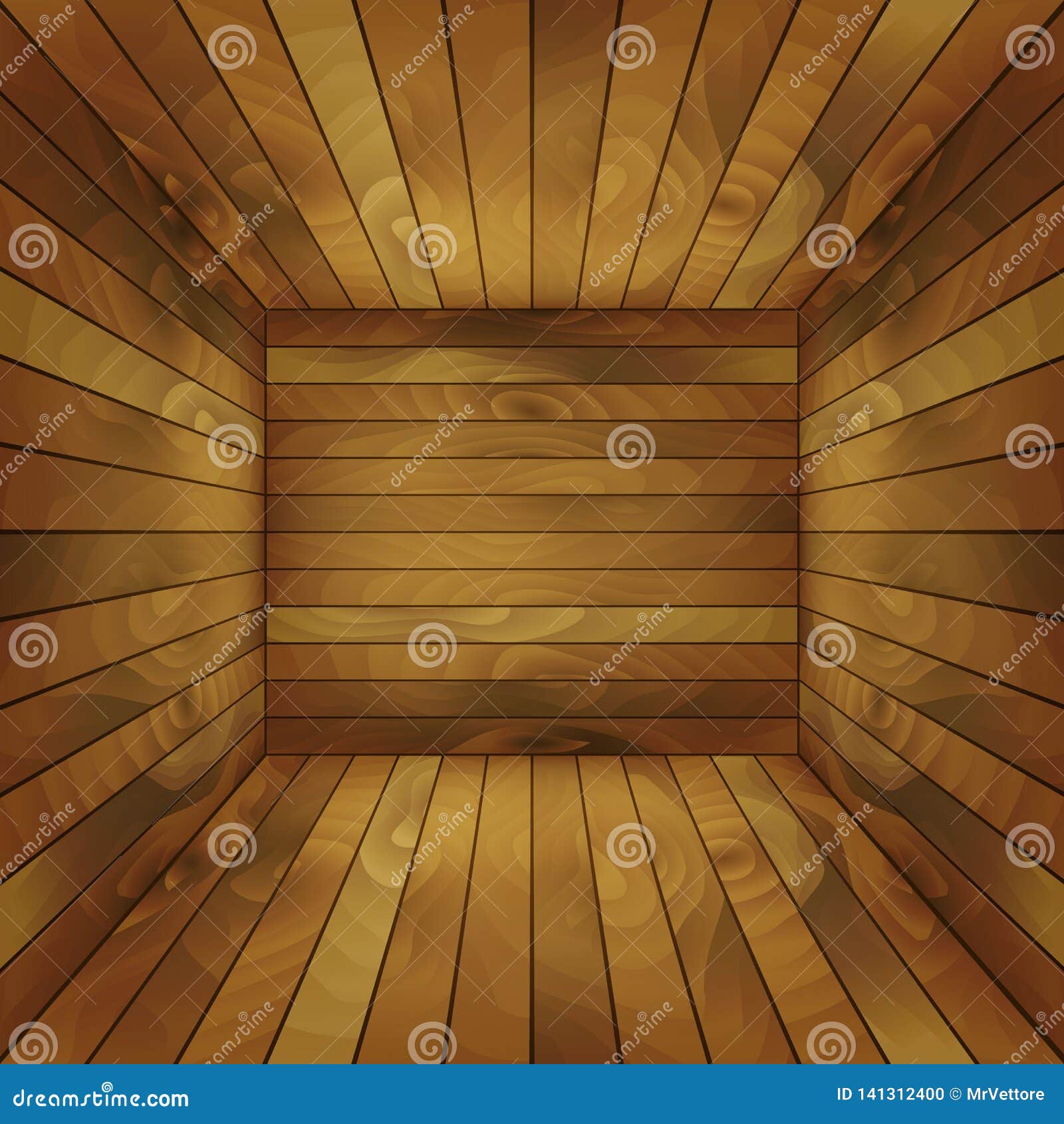 The Wooden Box Inside for Display Content. Vector Illustration. Stock ...