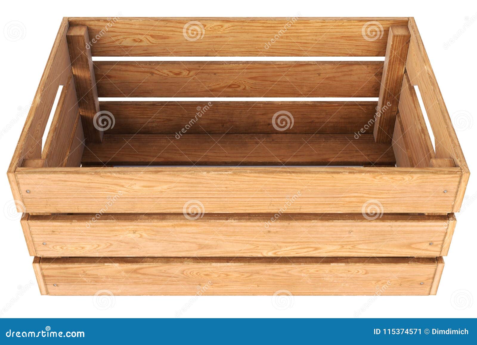 Wooden Box Isolated on White Background. Stock Illustration ...