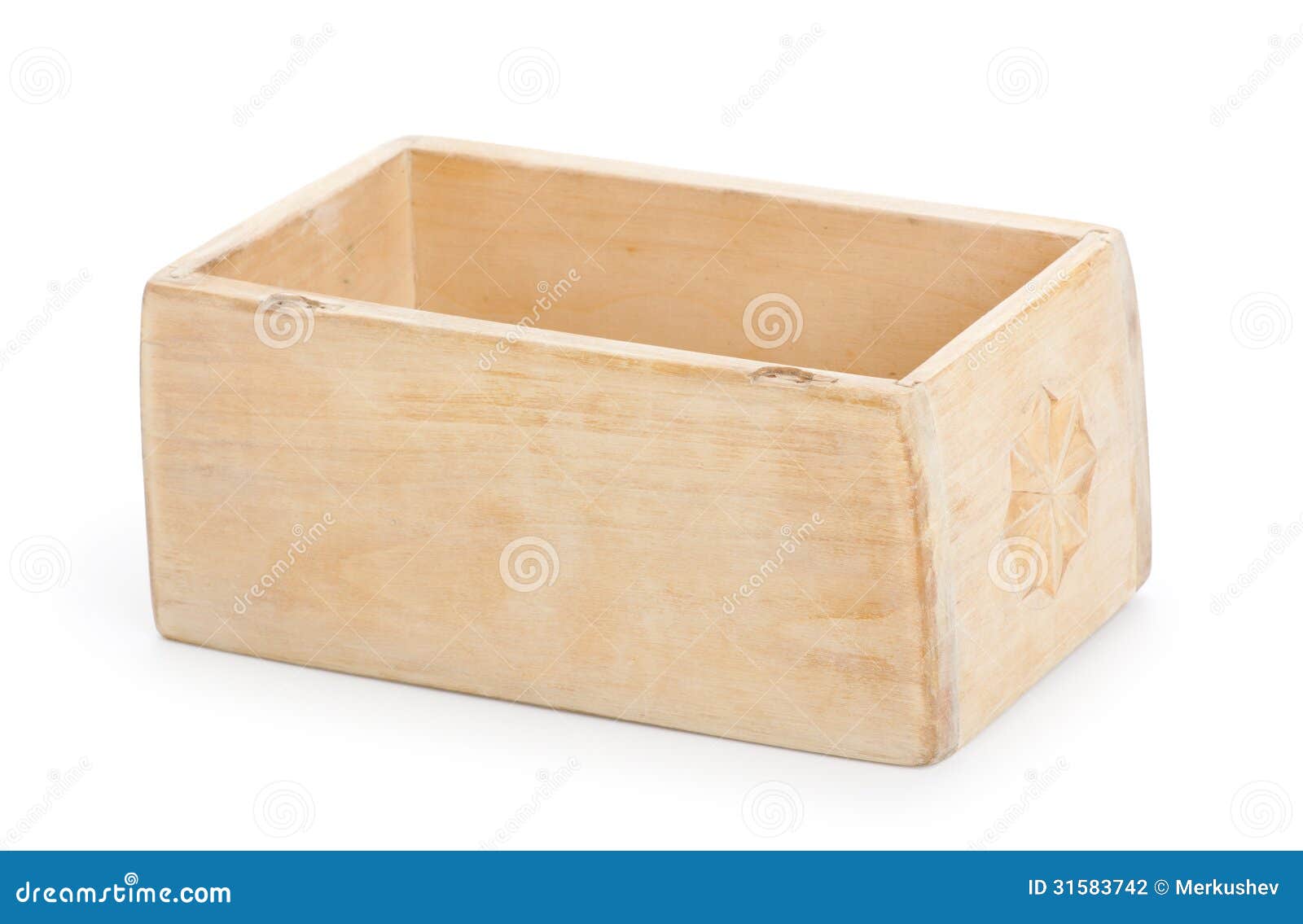 Wooden Box, Isolated on White Background Stock Photo - Image of present ...
