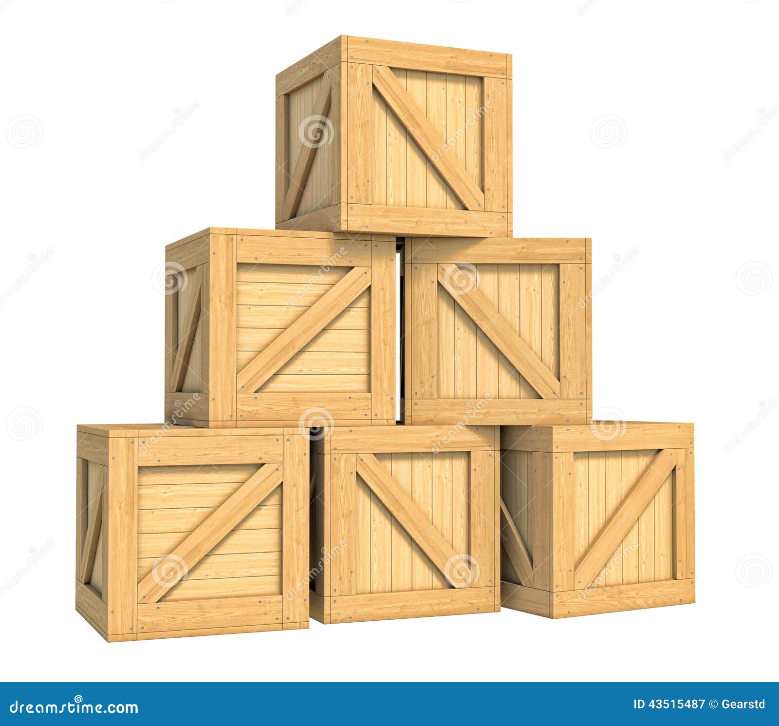 Wooden Box Isolated on White Background Stock Illustration ...