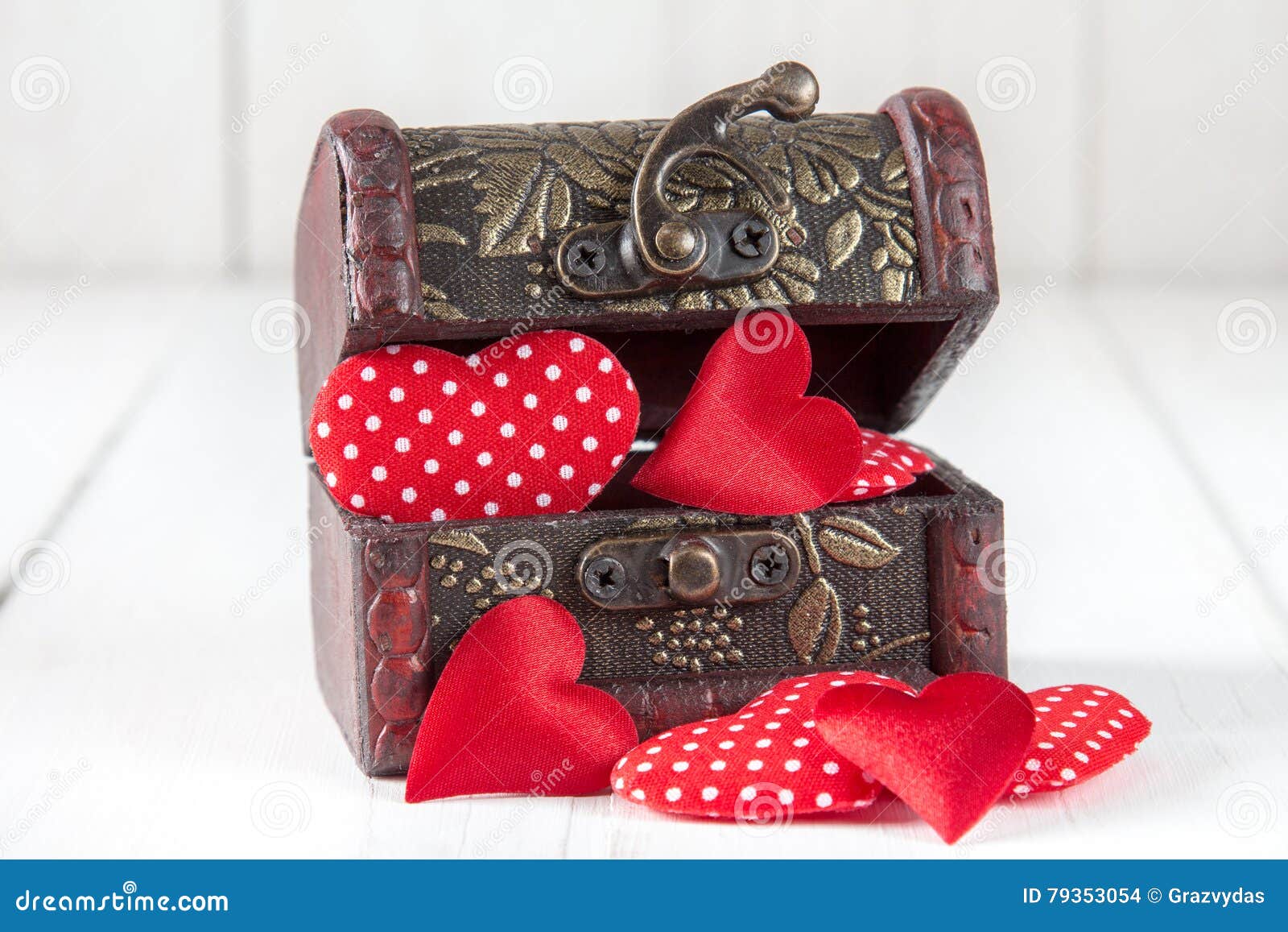 Wooden Box with a Little Hearts Stock Photo - Image of love, event ...