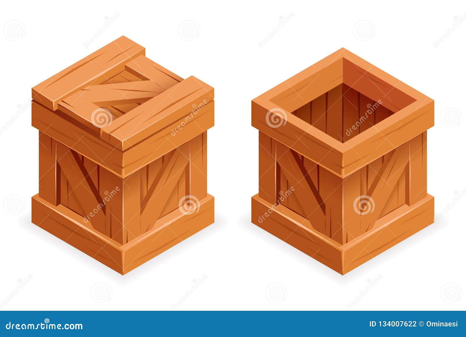 Closed Isometric Box Top View. Paper Parcel. Realistic Carton. Vector ...