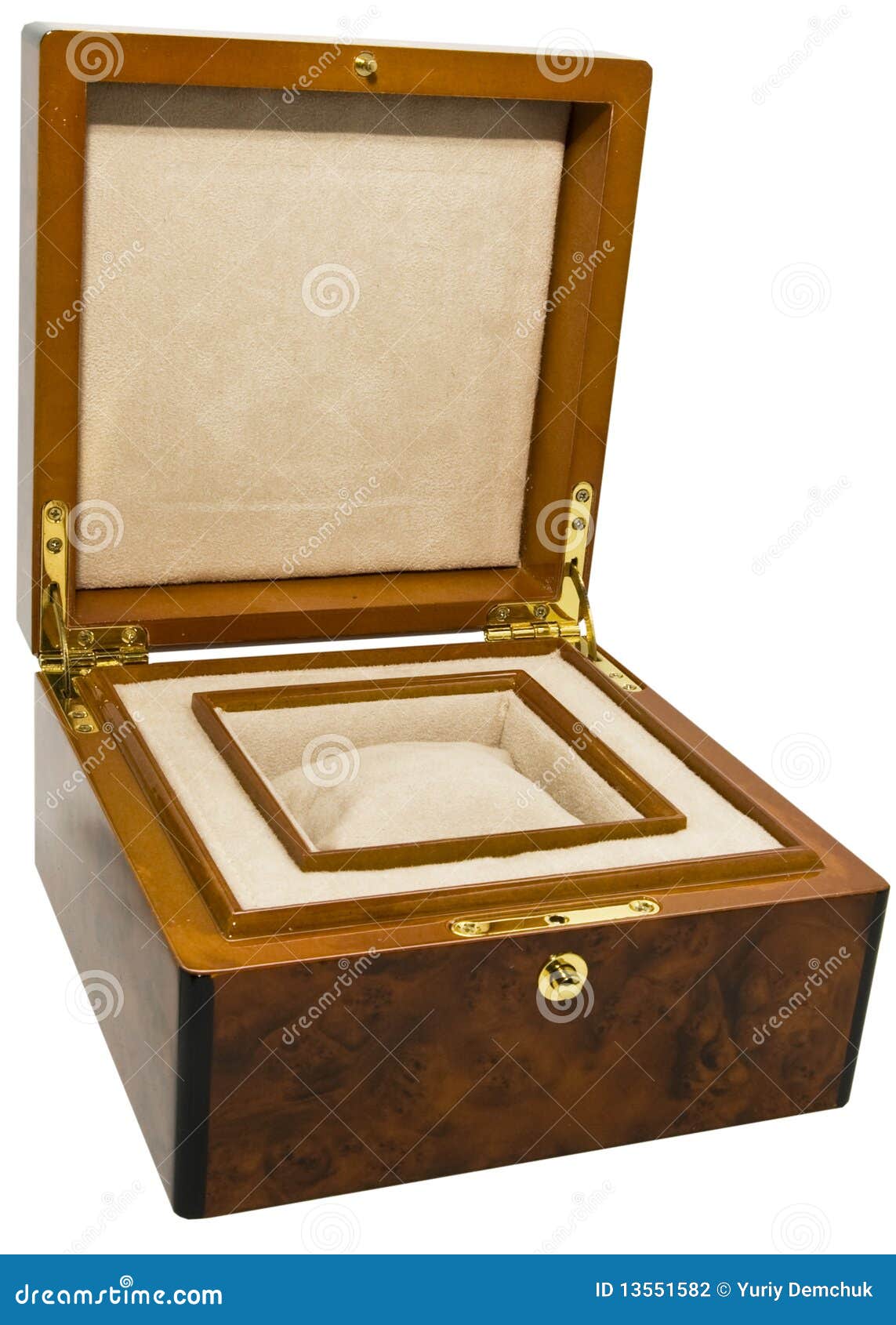 Wooden Box with Padded Inside Stock Photo - Image of storage, luxurious ...