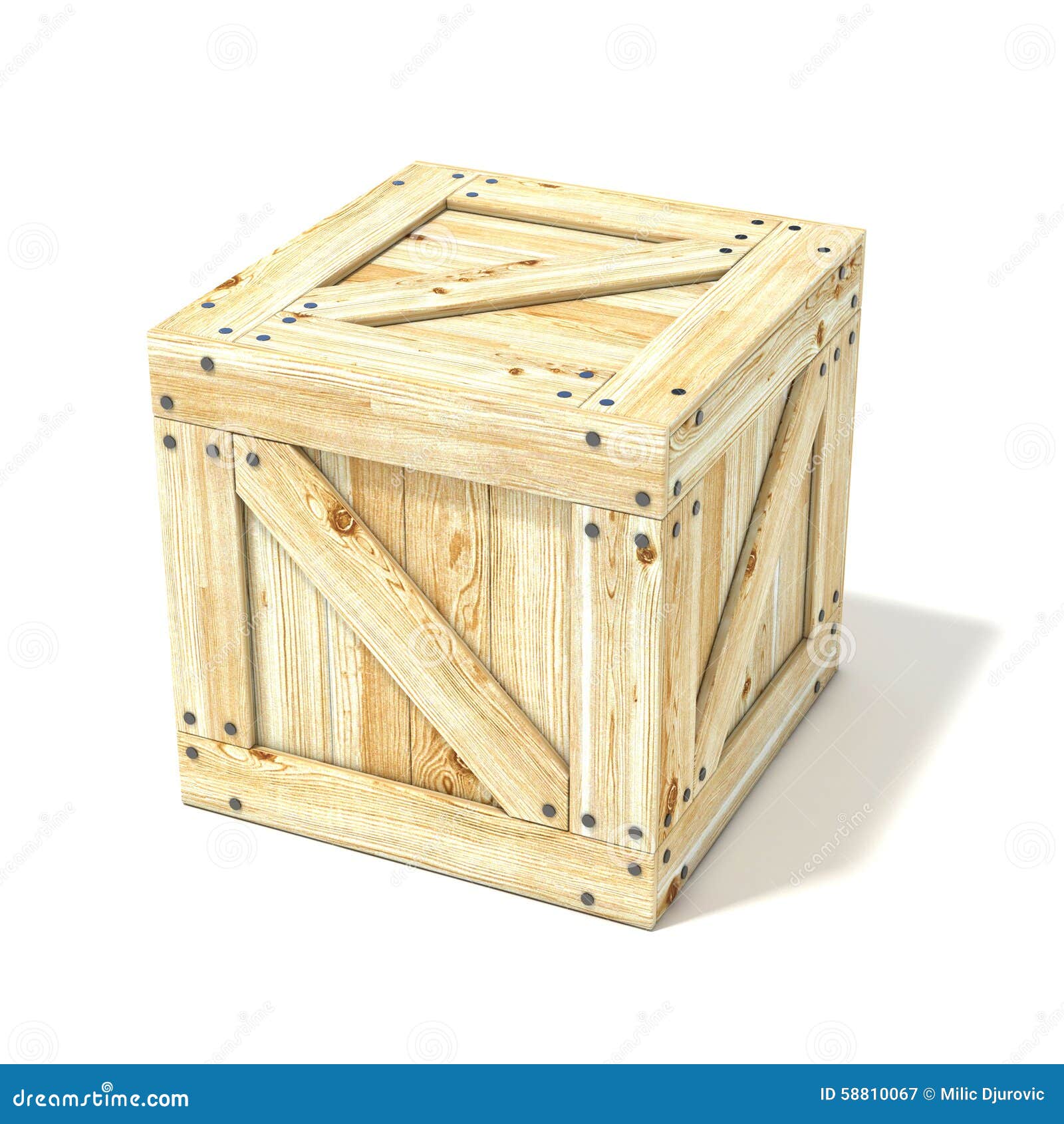 Wooden box. Side view stock illustration. Illustration of chest - 58810067