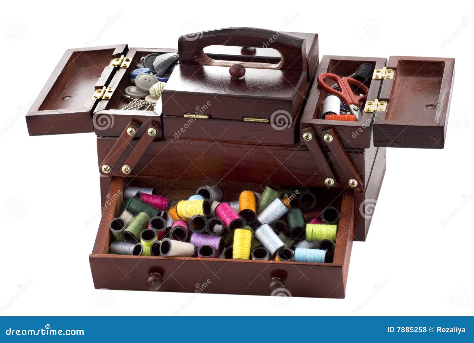 Wooden Box with Tailor S Accessories To Sewing Stock Photo - Image of ...