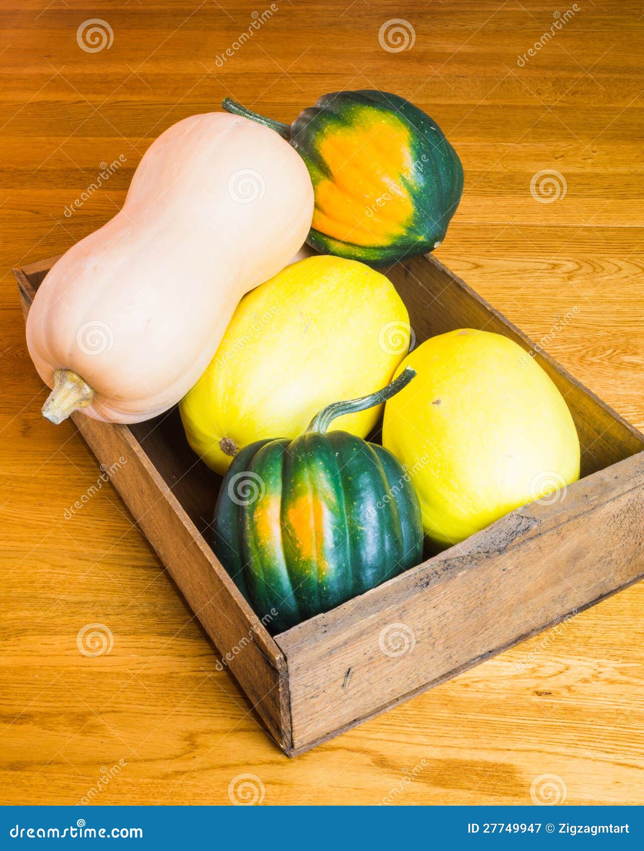 Wooden Box of Winter Squash Stock Image - Image of sweet, seasonal ...