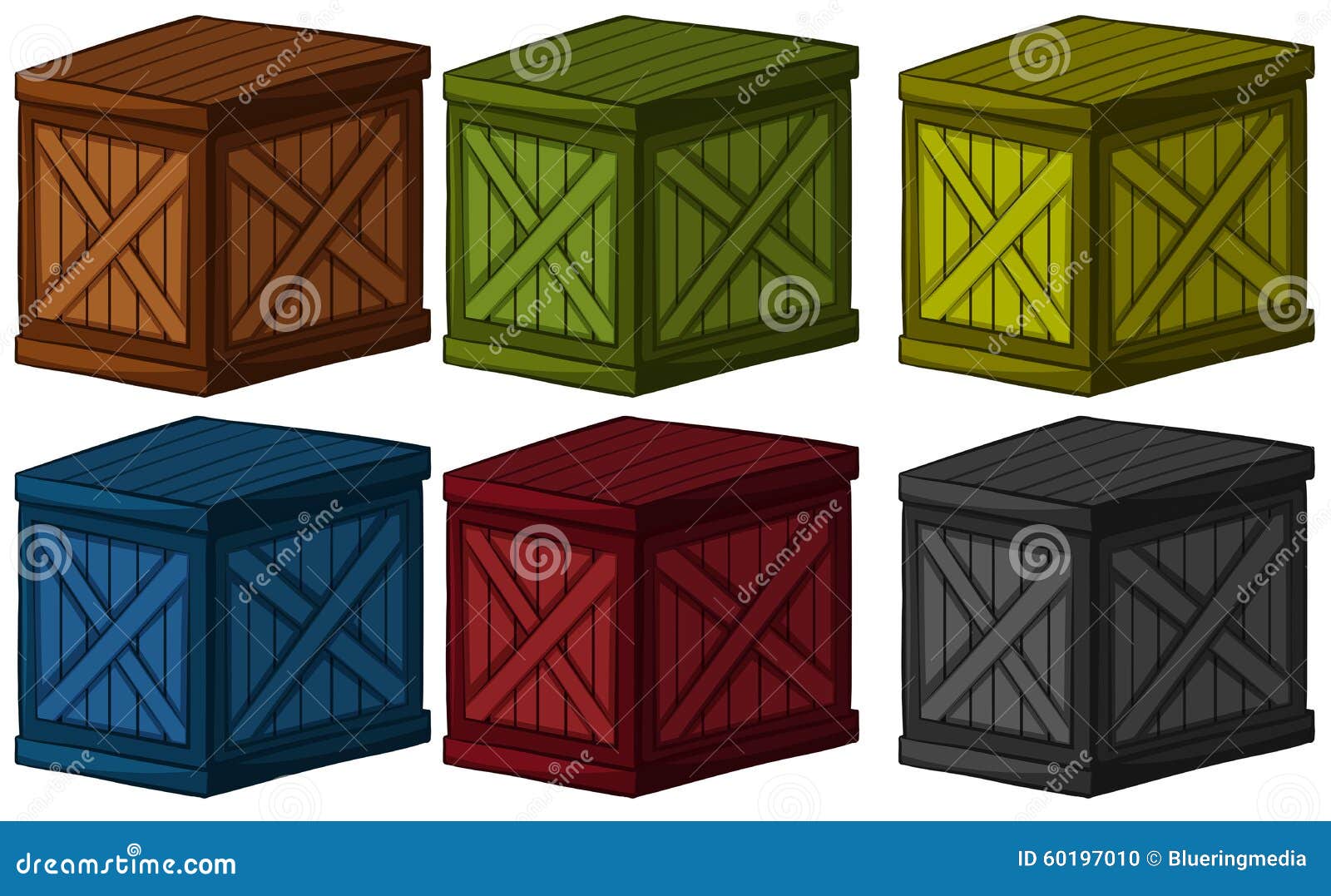 Wooden Boxes Different Colors Stock Illustrations – 55 Wooden Boxes ...