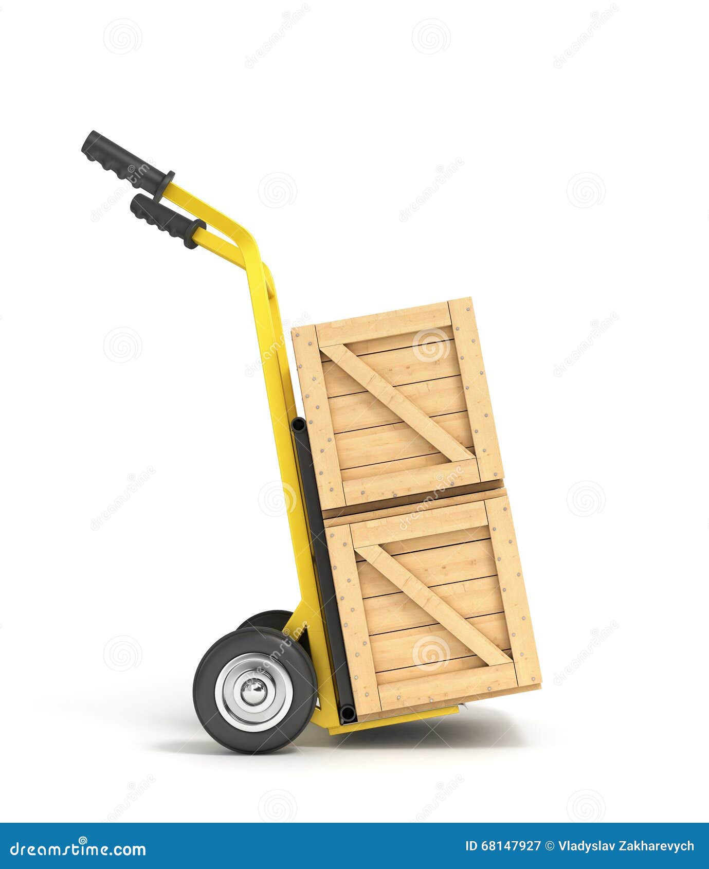 Wooden Boxes on a Hand Truck Stock Image - Image of empty, compartment ...