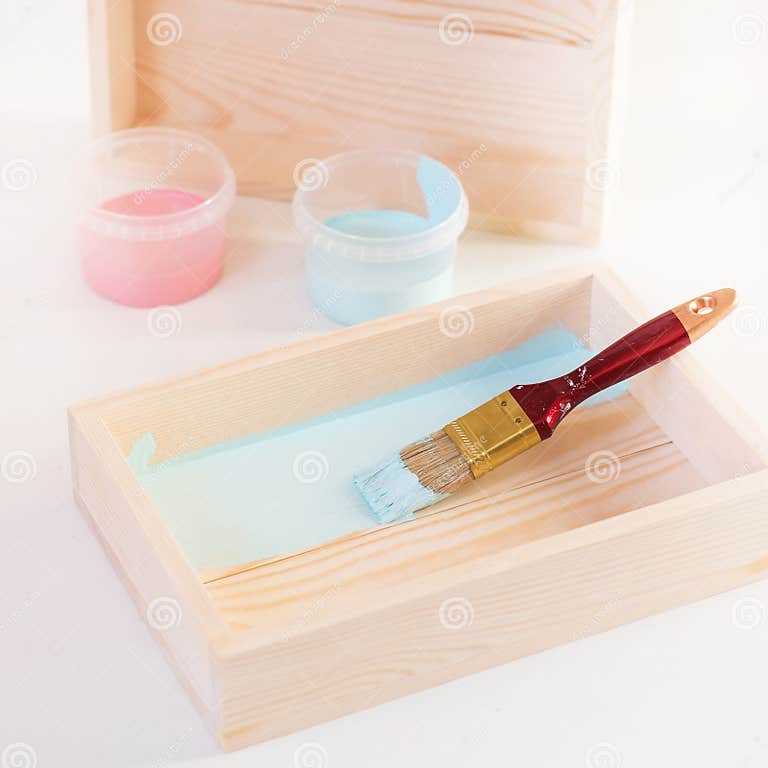 Wooden boxes and paint stock photo. Image of timber, carpenter - 87564472