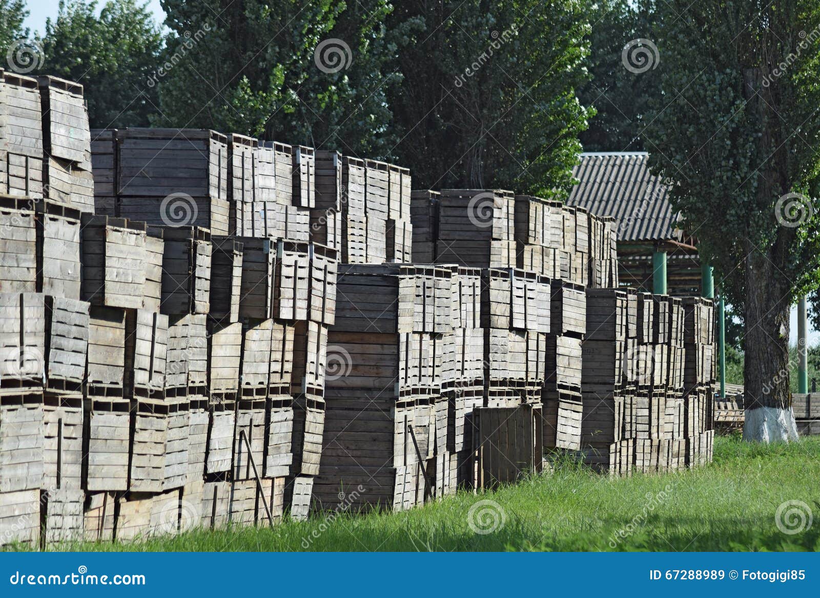 Wooden Boxes Stacked Together Stock Image - Image of stack, pile: 67288989