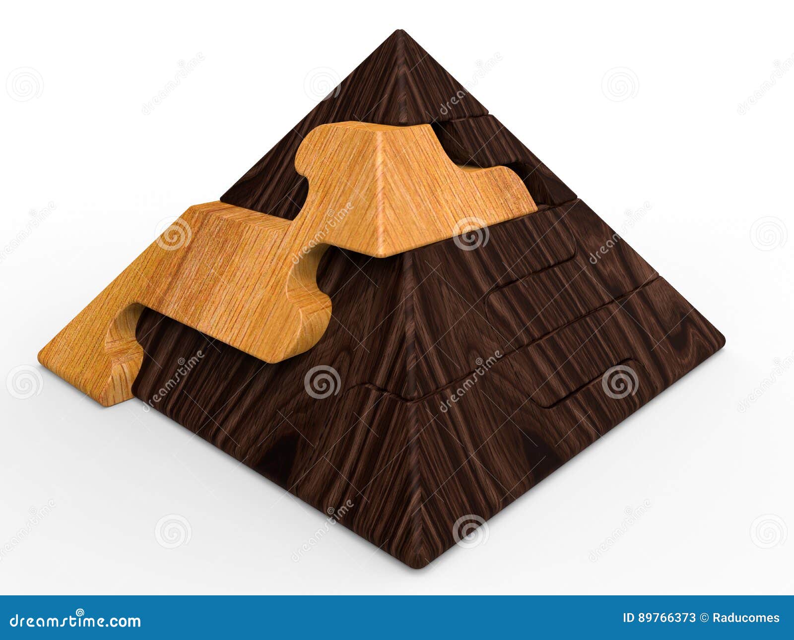 Wooden Brain Pyramid Teaser Stock Illustration - Illustration of ...