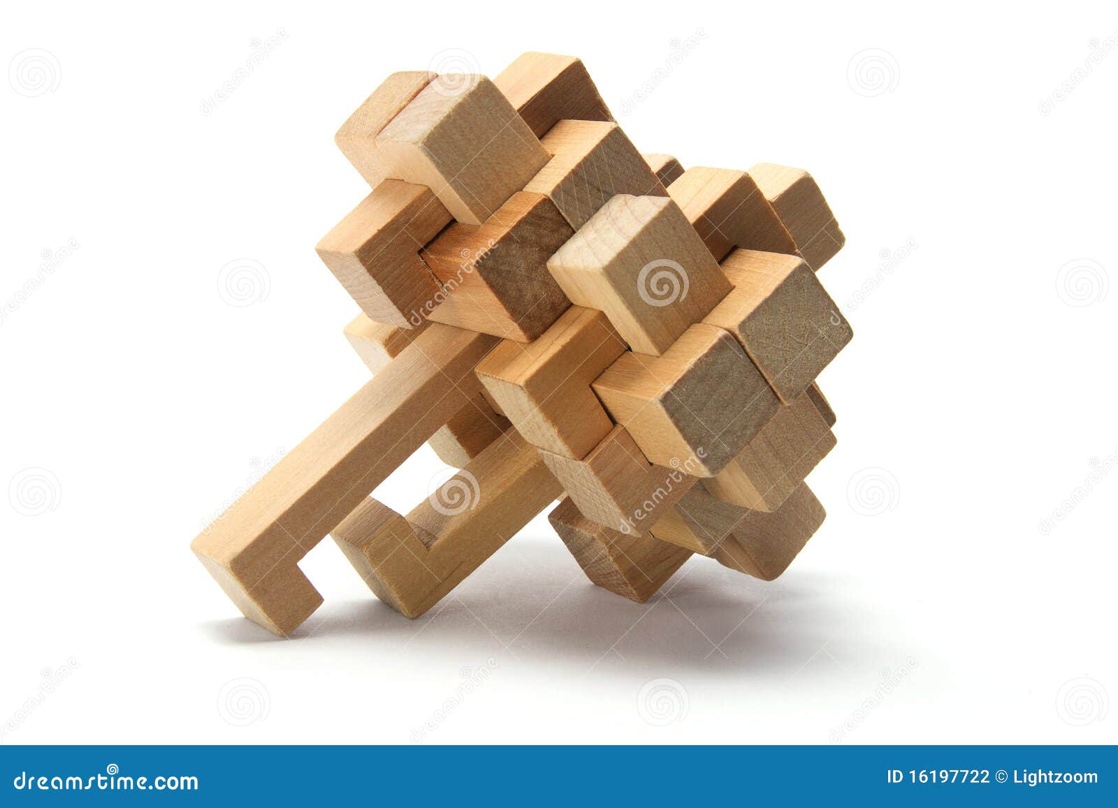 Wooden Brain Teaser stock photo. Image of compatibility - 16197722