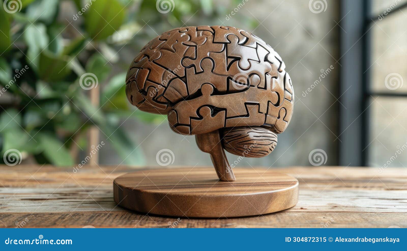 Wooden Brain Teaser Puzzle on Desk Stock Illustration - Illustration of ...
