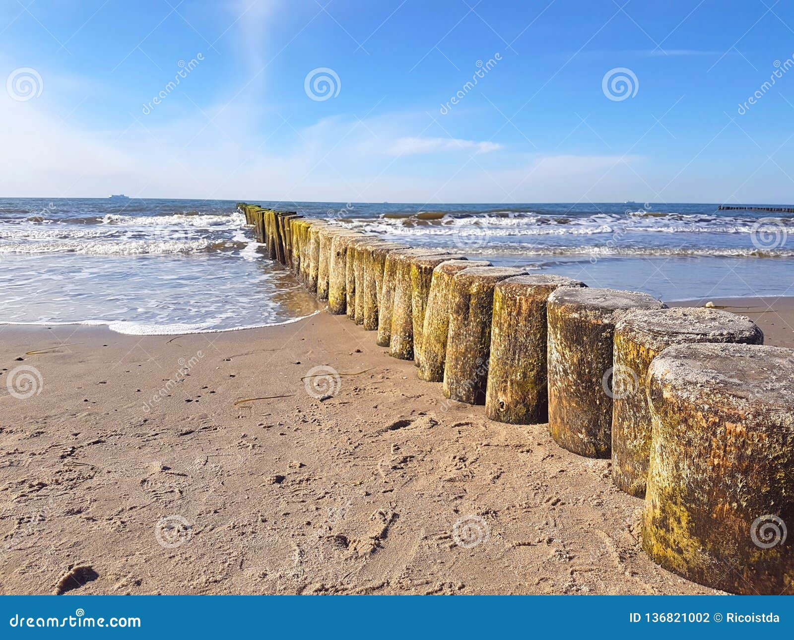 Wooden Breakwaters (groynes) in the Baltic Coast Stock Photo - Image of ...