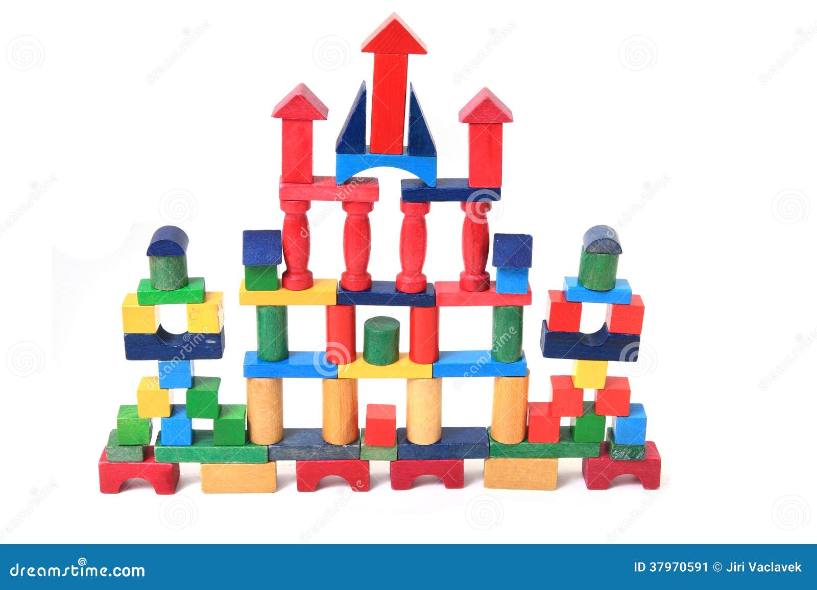 Wooden bricks castle stock image. Image of group, childhood - 37970591