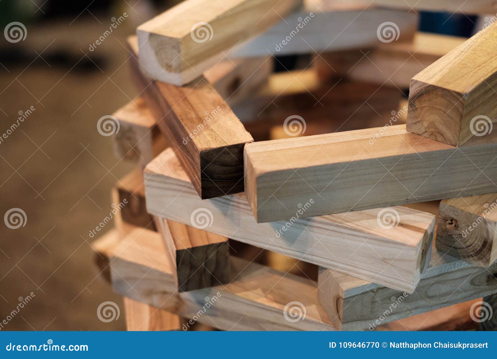 Wooden Bricks Game for Kid Development Stock Photo - Image of brick ...