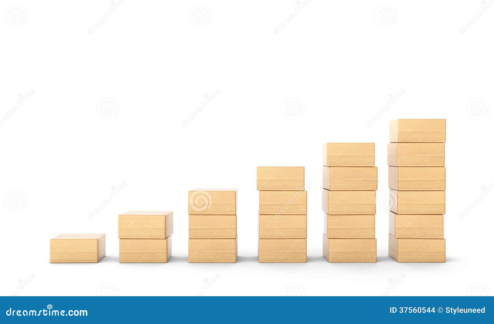 Wooden Bricks in Rising Graph Stock Photo - Image of side, stacks: 37560544