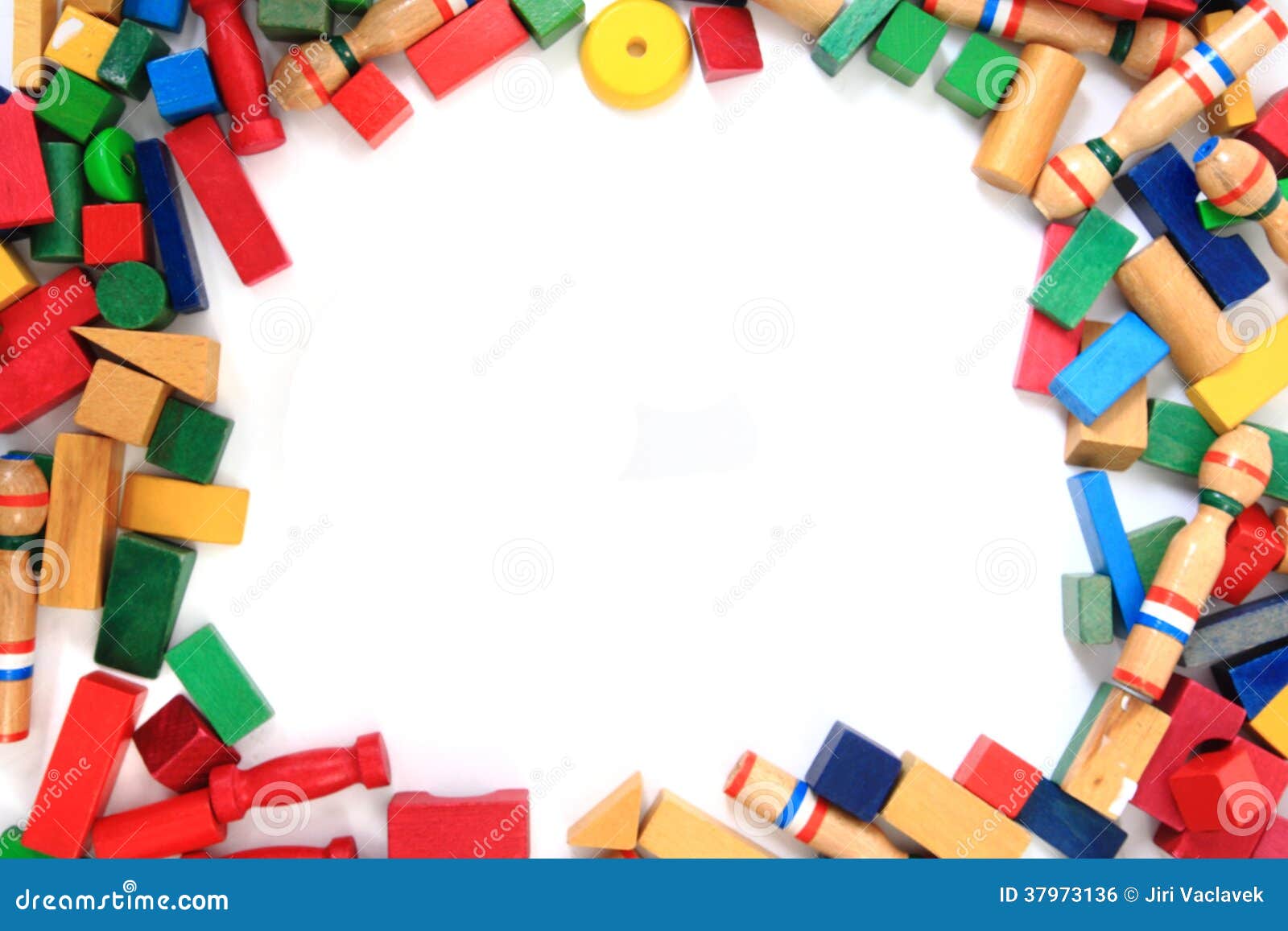 Wooden Bricks(toys) As Frame Stock Photo - Image of kindergarten ...