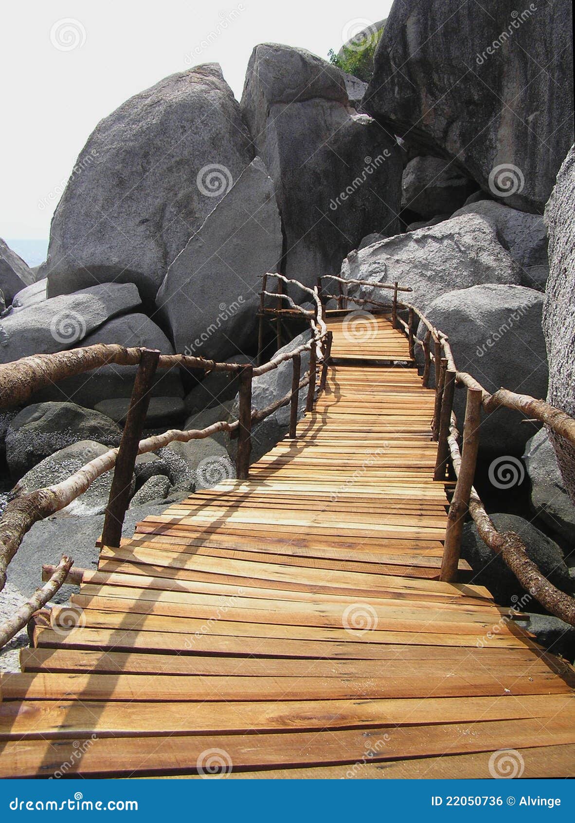 Wooden Bridge stock photo. Image of rocks, cross, pathway - 22050736