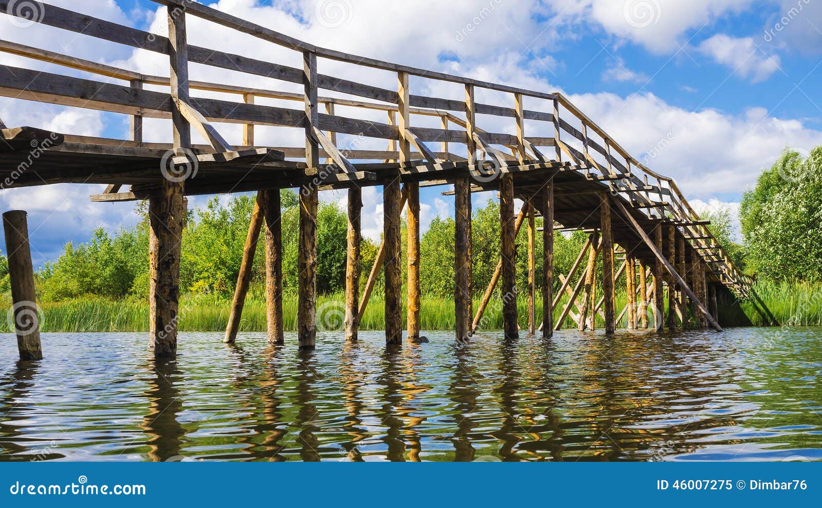 Wooden Bridge Across the River Stock Image - Image of outdoor, asia ...