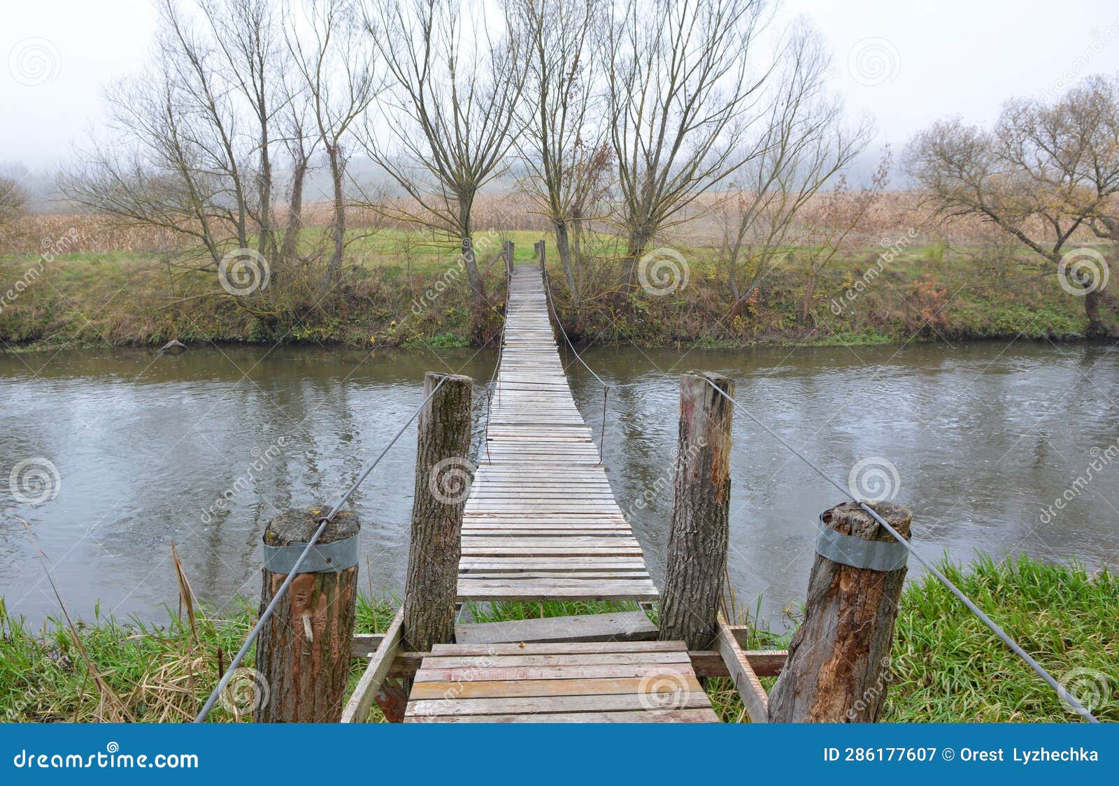 Wooden Bridge Across the River Stock Image - Image of travel, beautiful ...