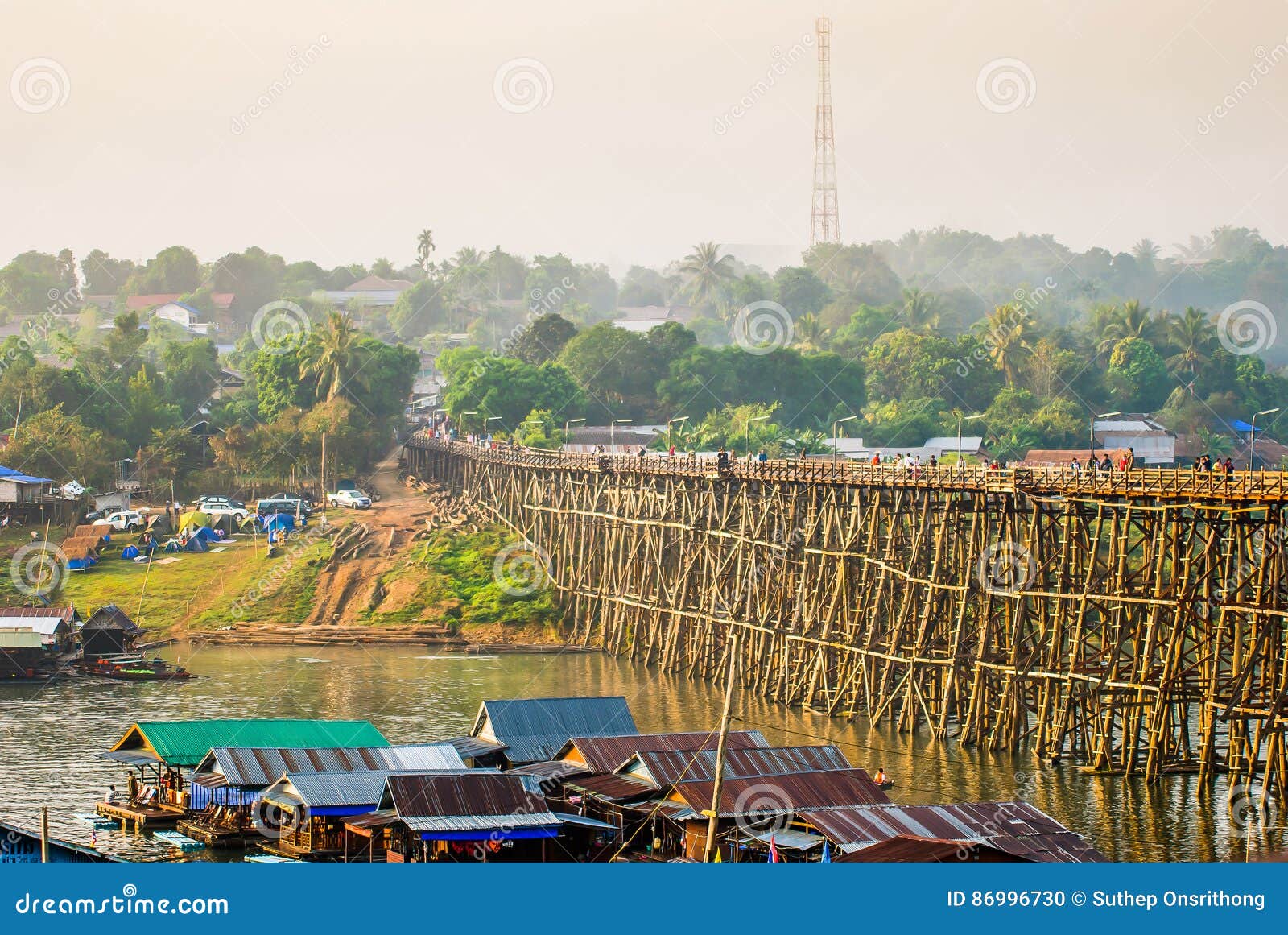 Wooden bridge stock photo. Image of river, landscapes - 86996730