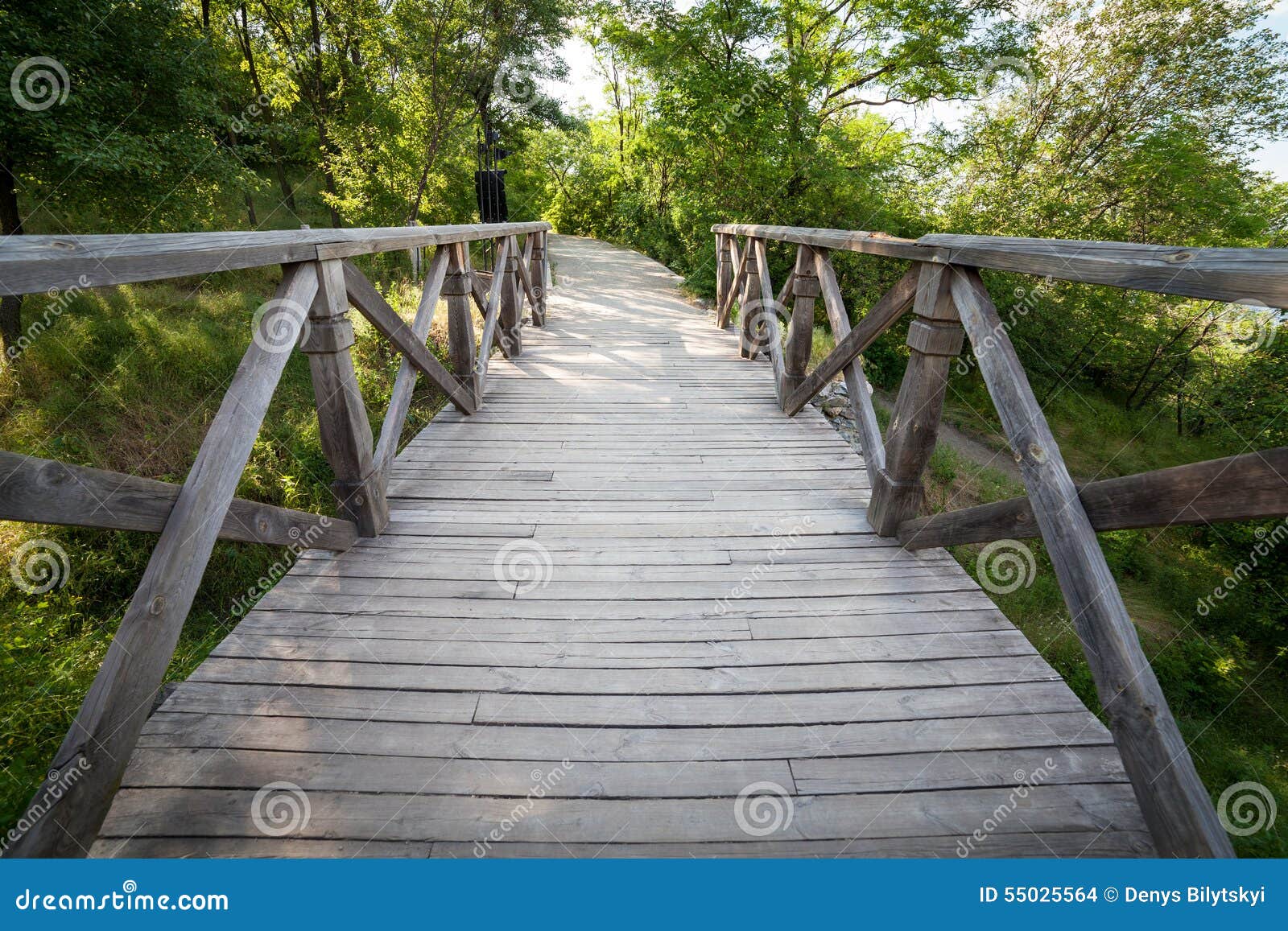 Wooden Bridge in Forest. Background for Design Stock Photo - Image of ...