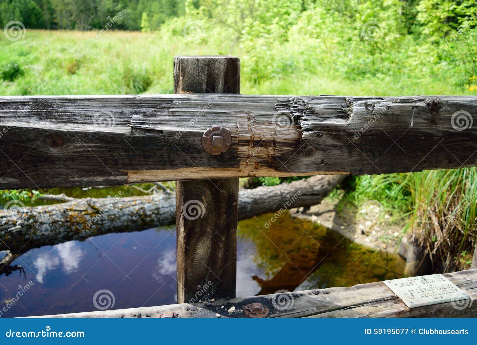 Wooden Bridge Guardrail stock image. Image of handrail - 59195077