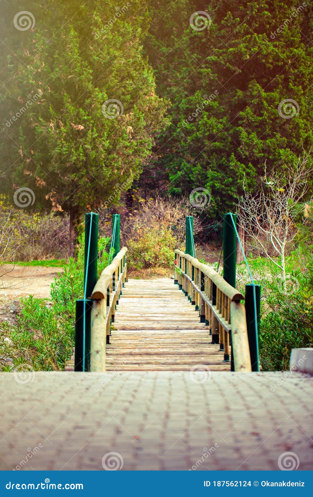 A Wooden Bridge Handmade Structure Stock Photo - Image of bamboo ...