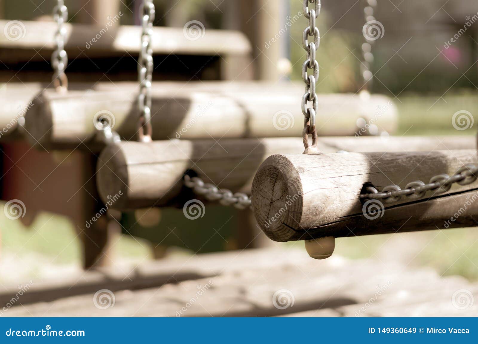 Wooden Playground Equipment Stock Image - Image of outdoor, amusement ...