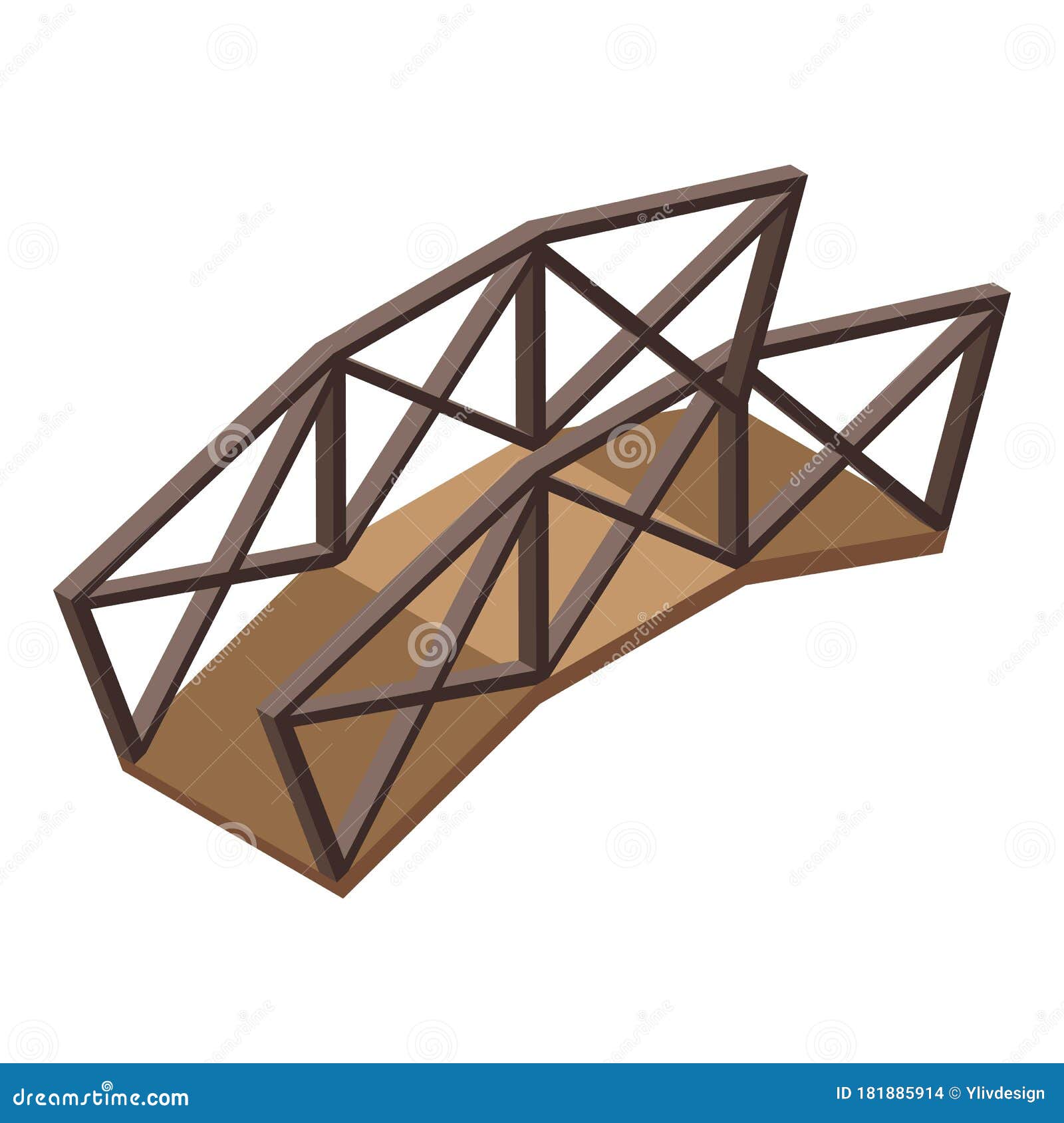 Wooden Bridge Icon, Isometric Style Stock Vector - Illustration of ...