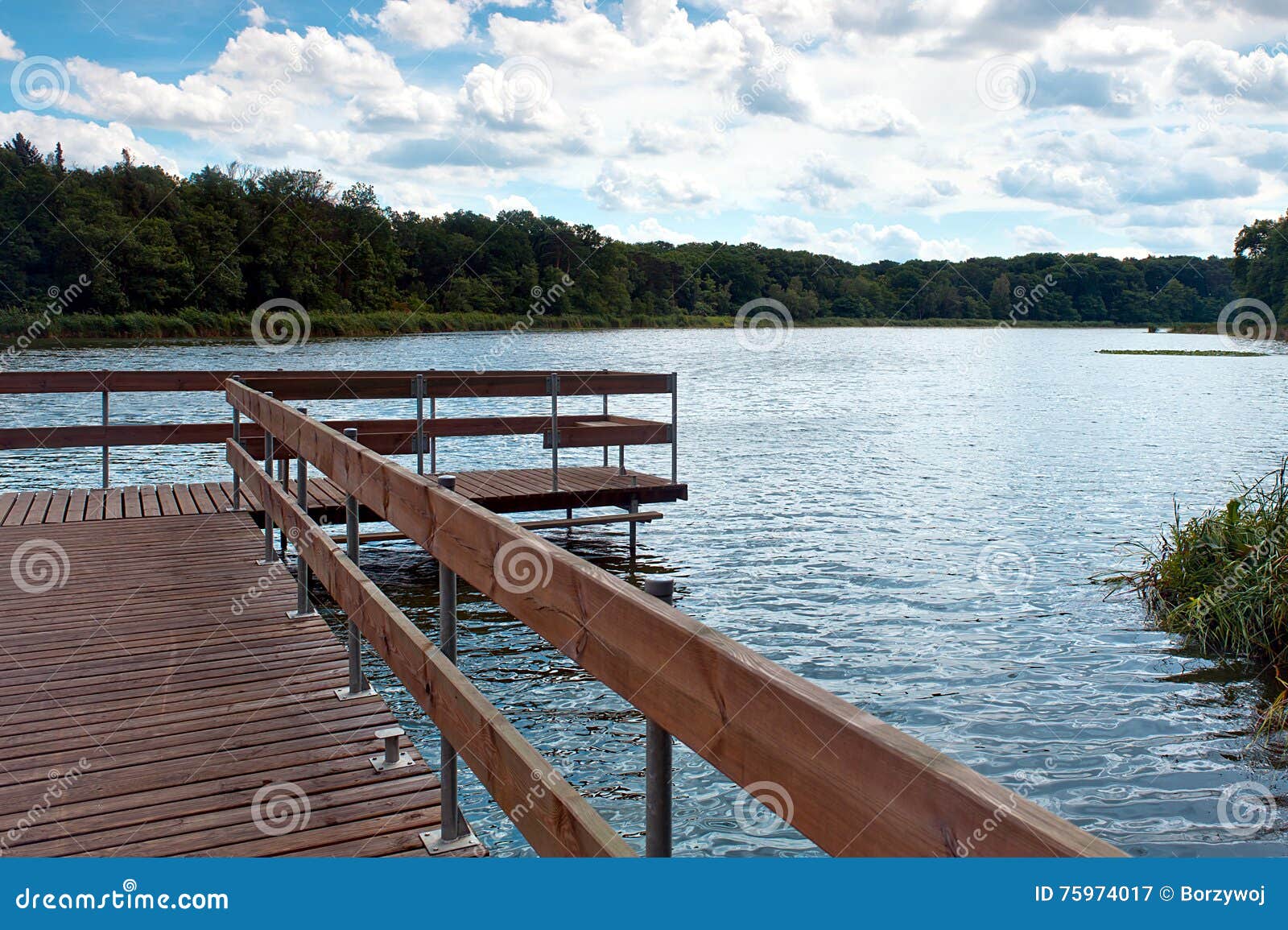 Wooden bridge over lake stock image. Image of wooden - 75974017