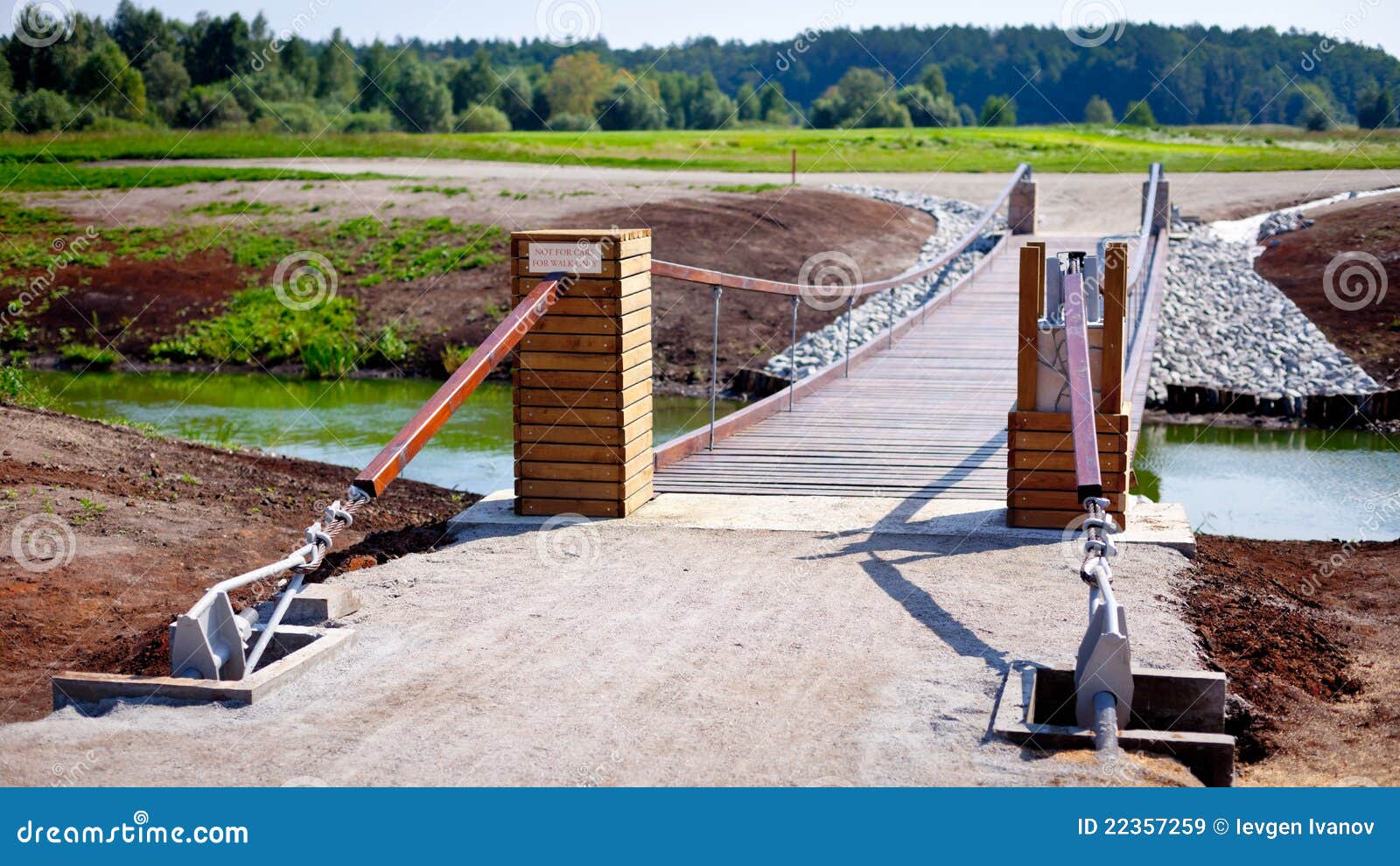 Wooden bridge over pond stock image. Image of scenic - 22357259