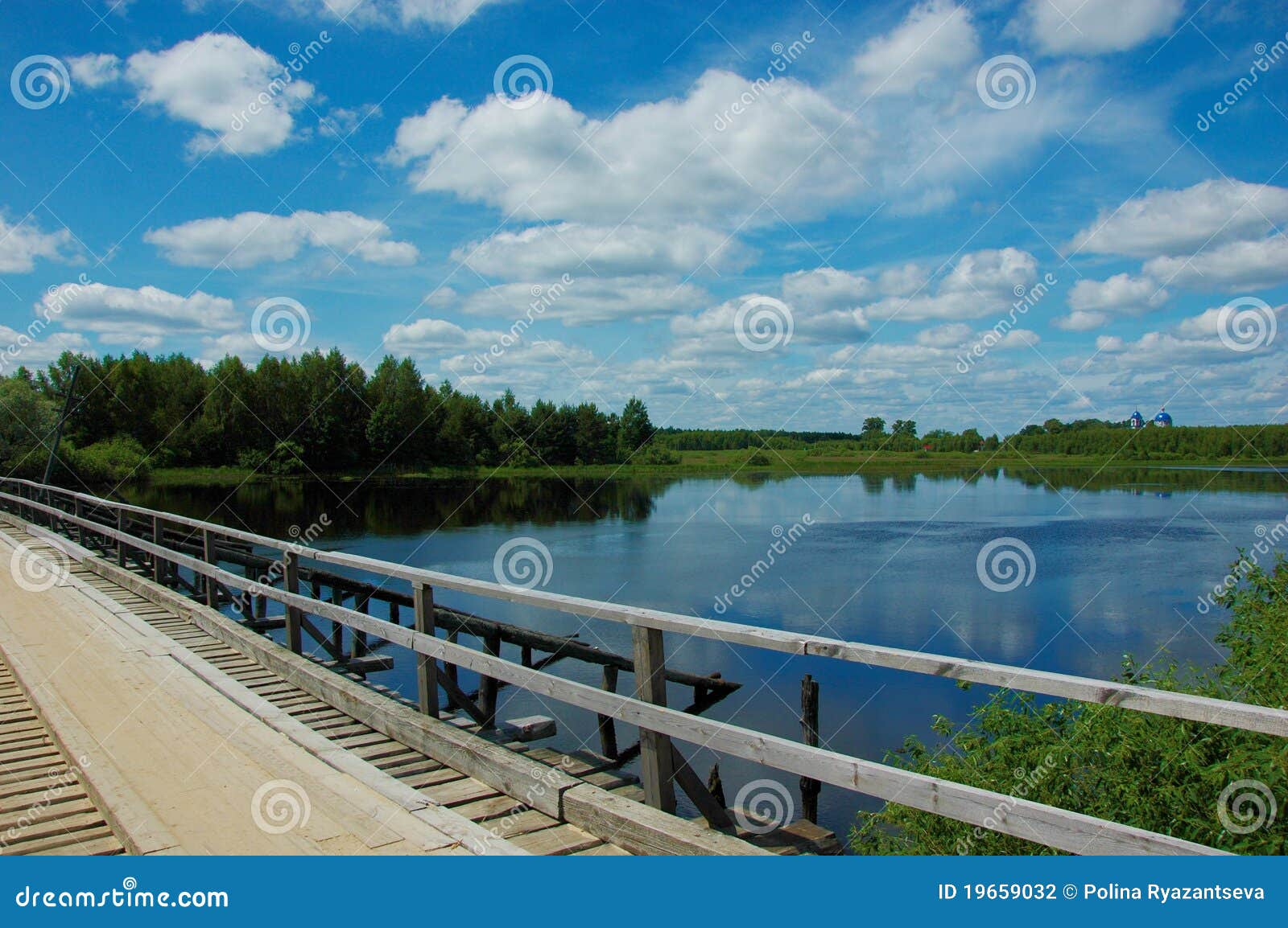 Wooden Bridge Over The River Stock Photo - Image of peace, direction ...