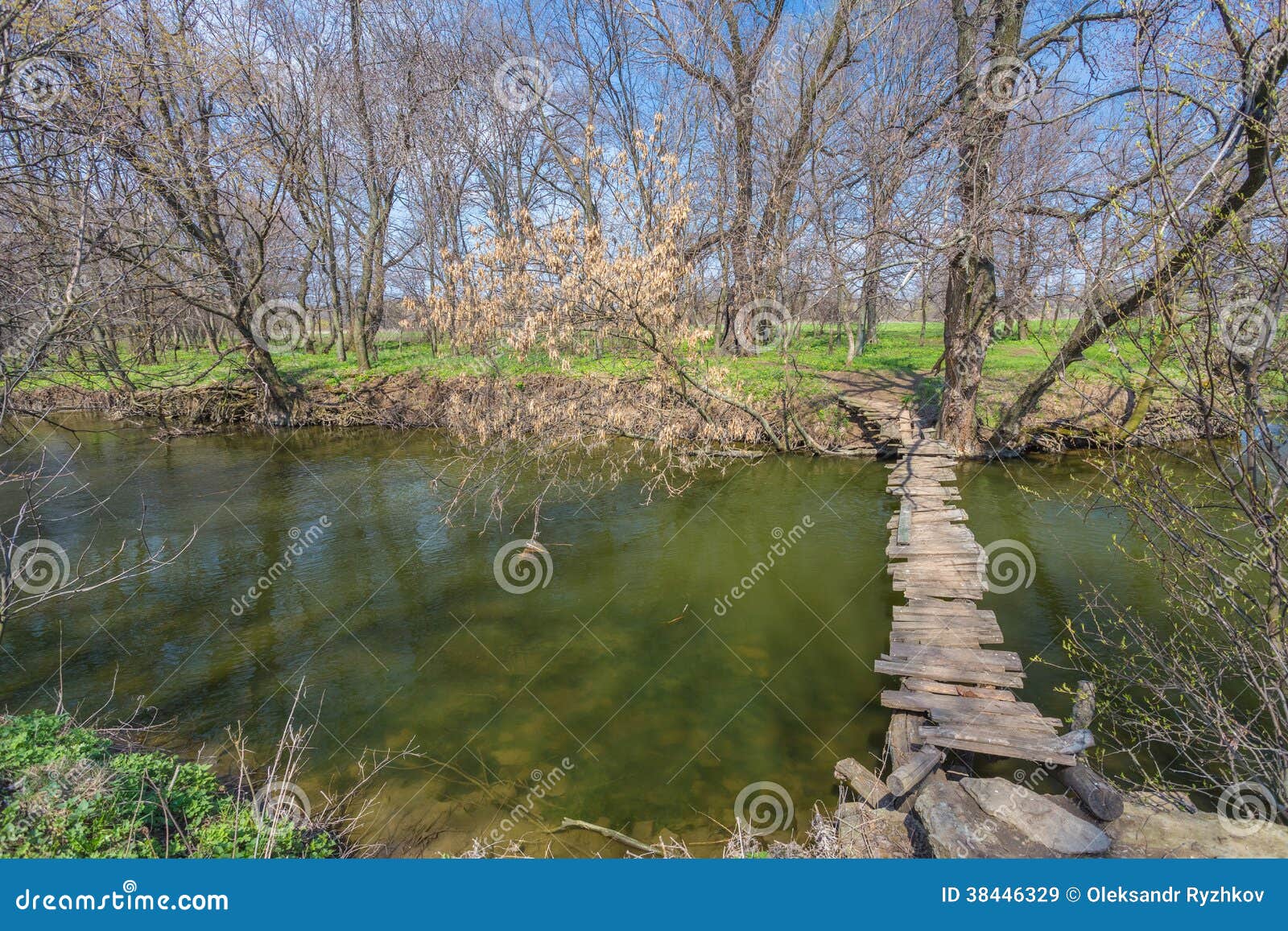 Wooden Bridge Over the River Stock Image - Image of gorge, brown: 38446329