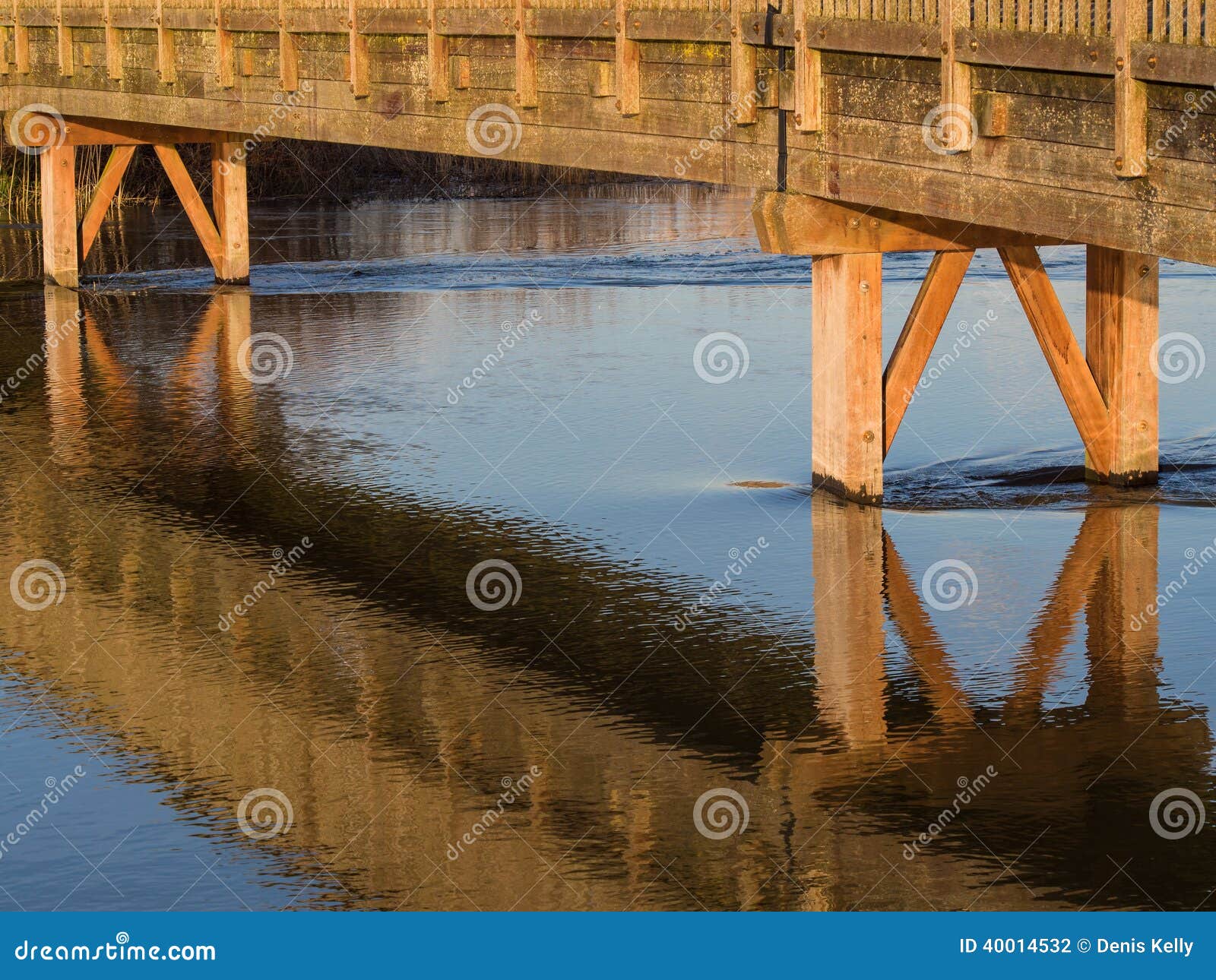 Wooden Bridge over River stock photo. Image of timber - 40014532