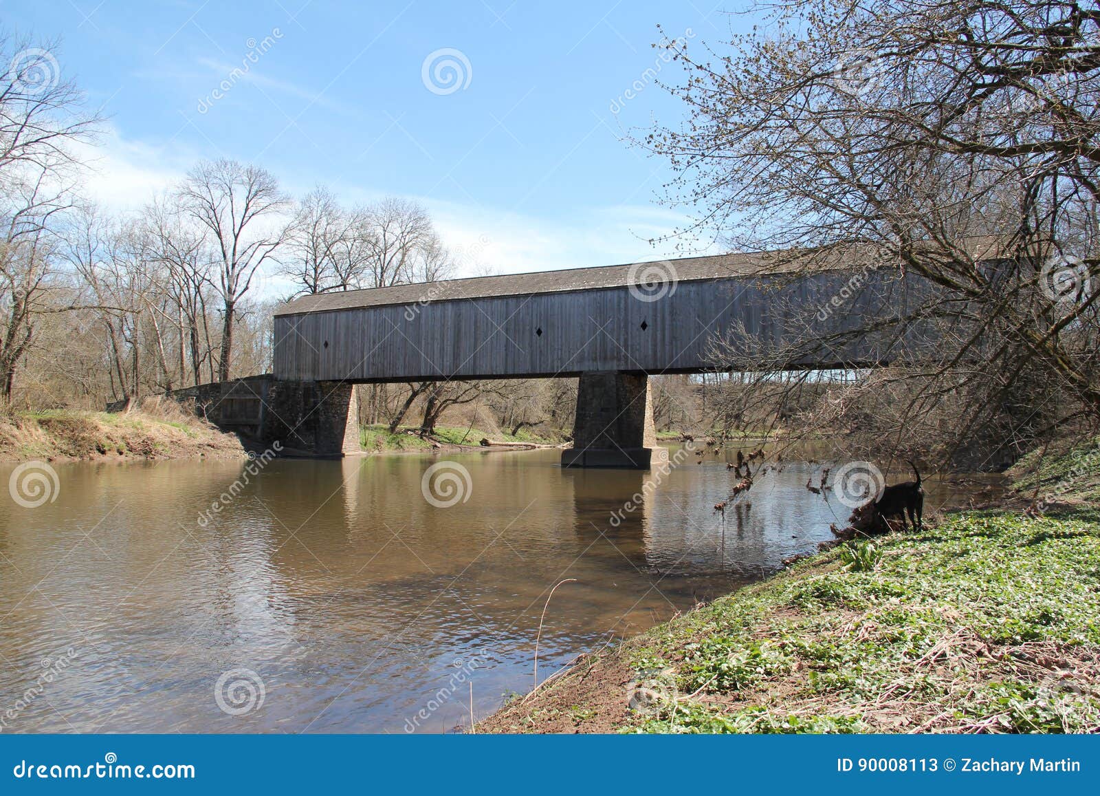 Wooden Bridge Over River stock image. Image of river - 90008113