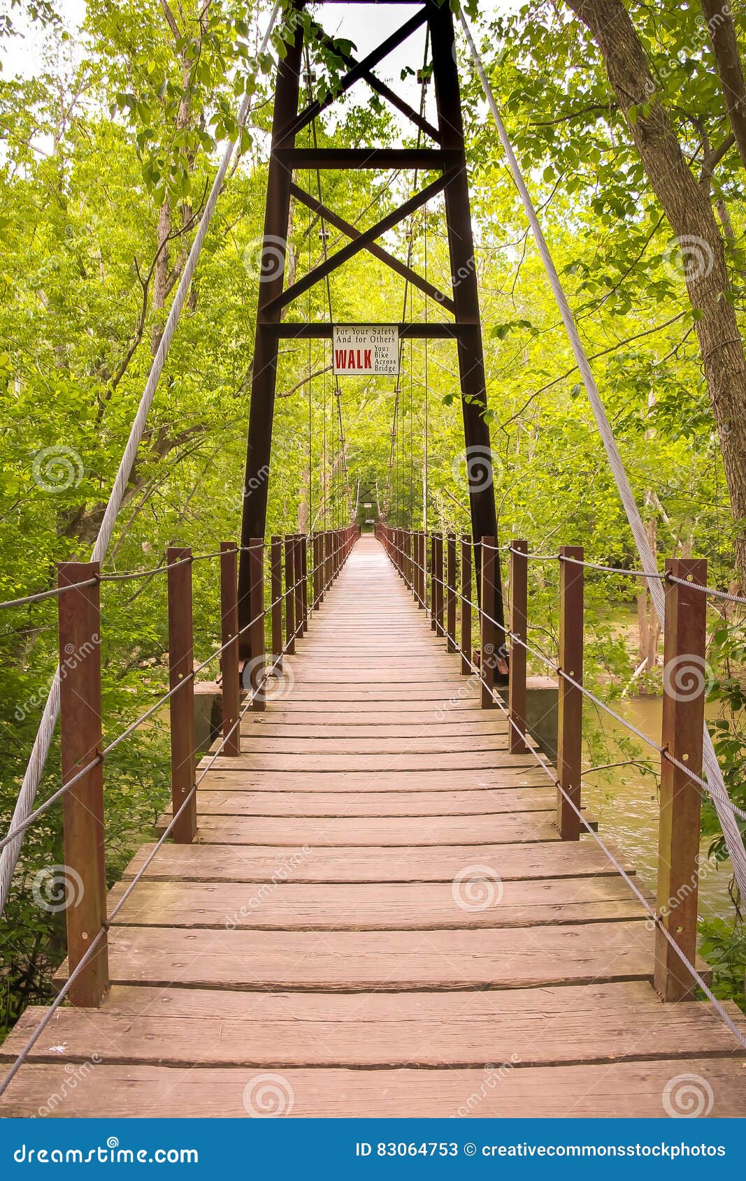 Wooden Bridge Over River Picture. Image: 83064753