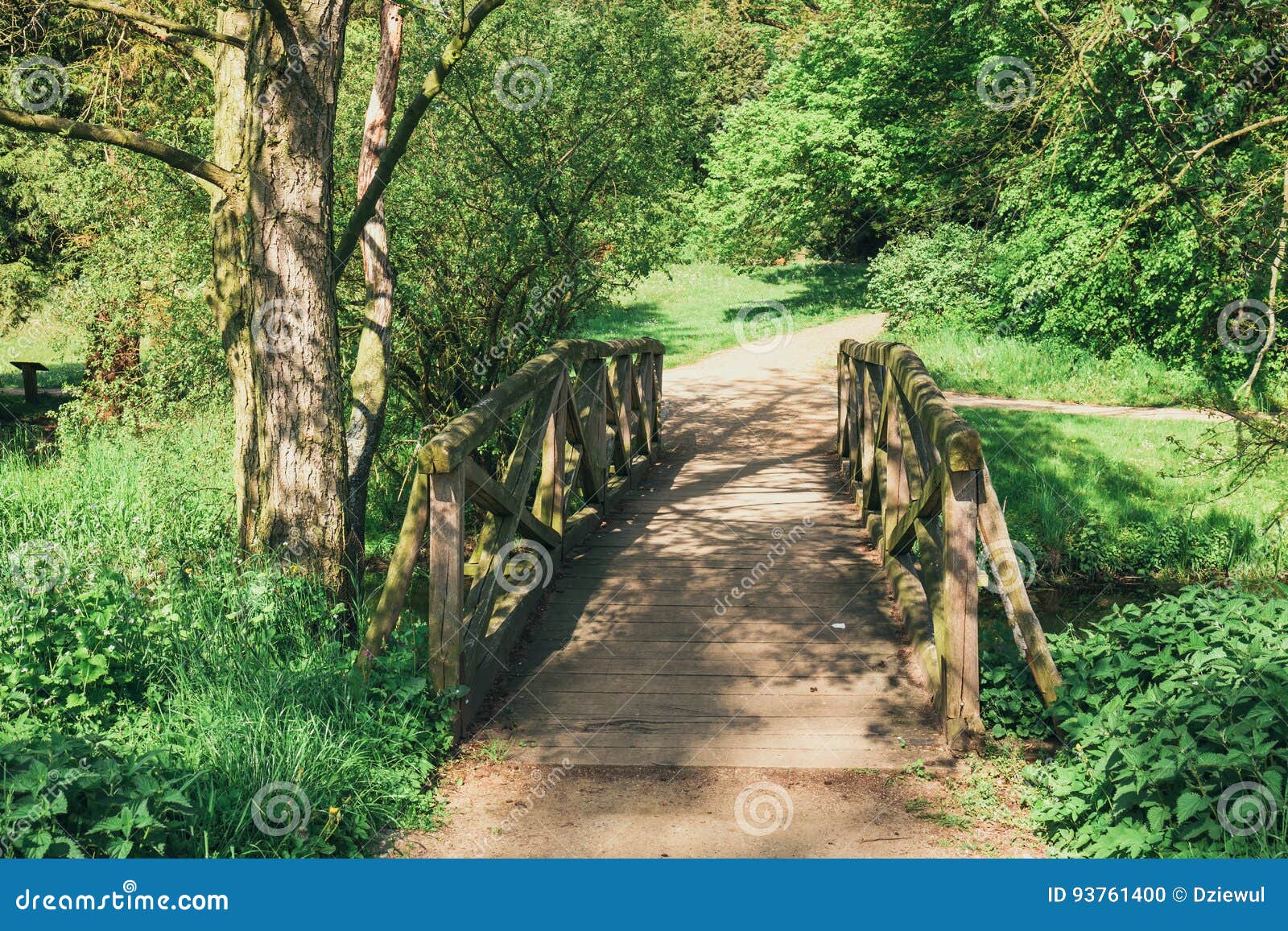 Wooden Bridge Over the Stream Stock Photo - Image of creek, outdoor ...
