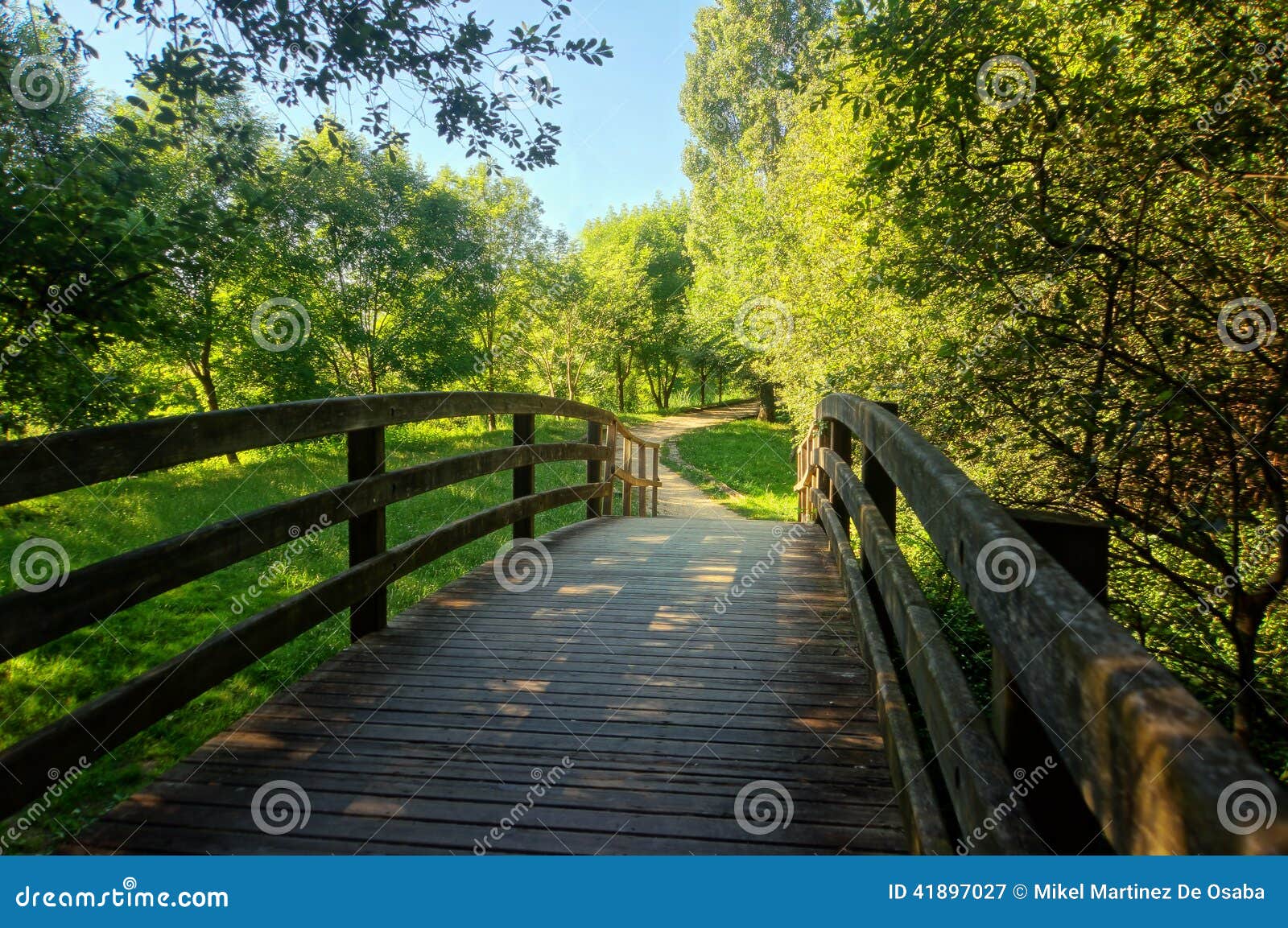 Wooden bridge on park stock image. Image of natural, path - 41897027