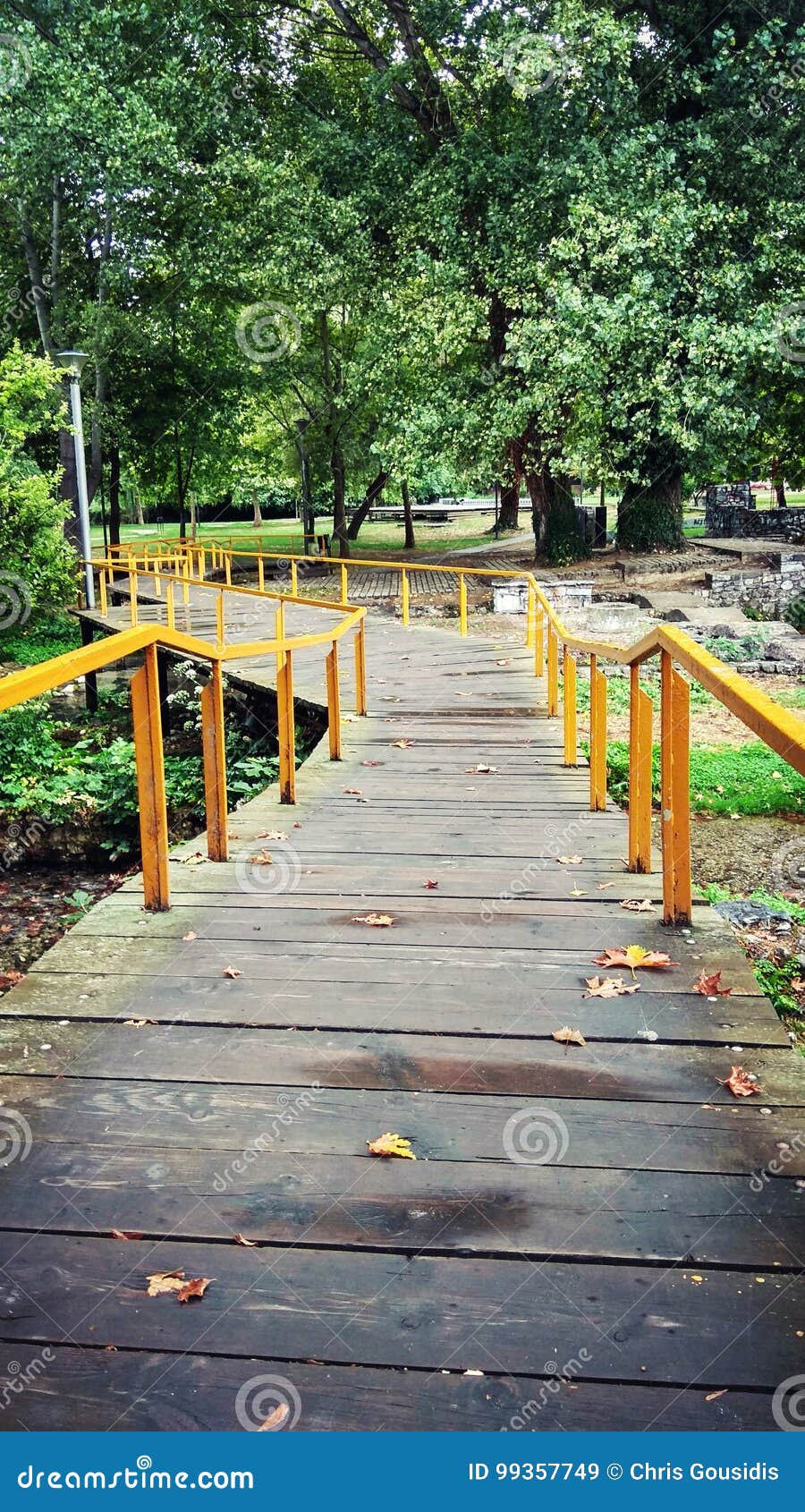 Wooden bridge in the park stock image. Image of wood - 99357749