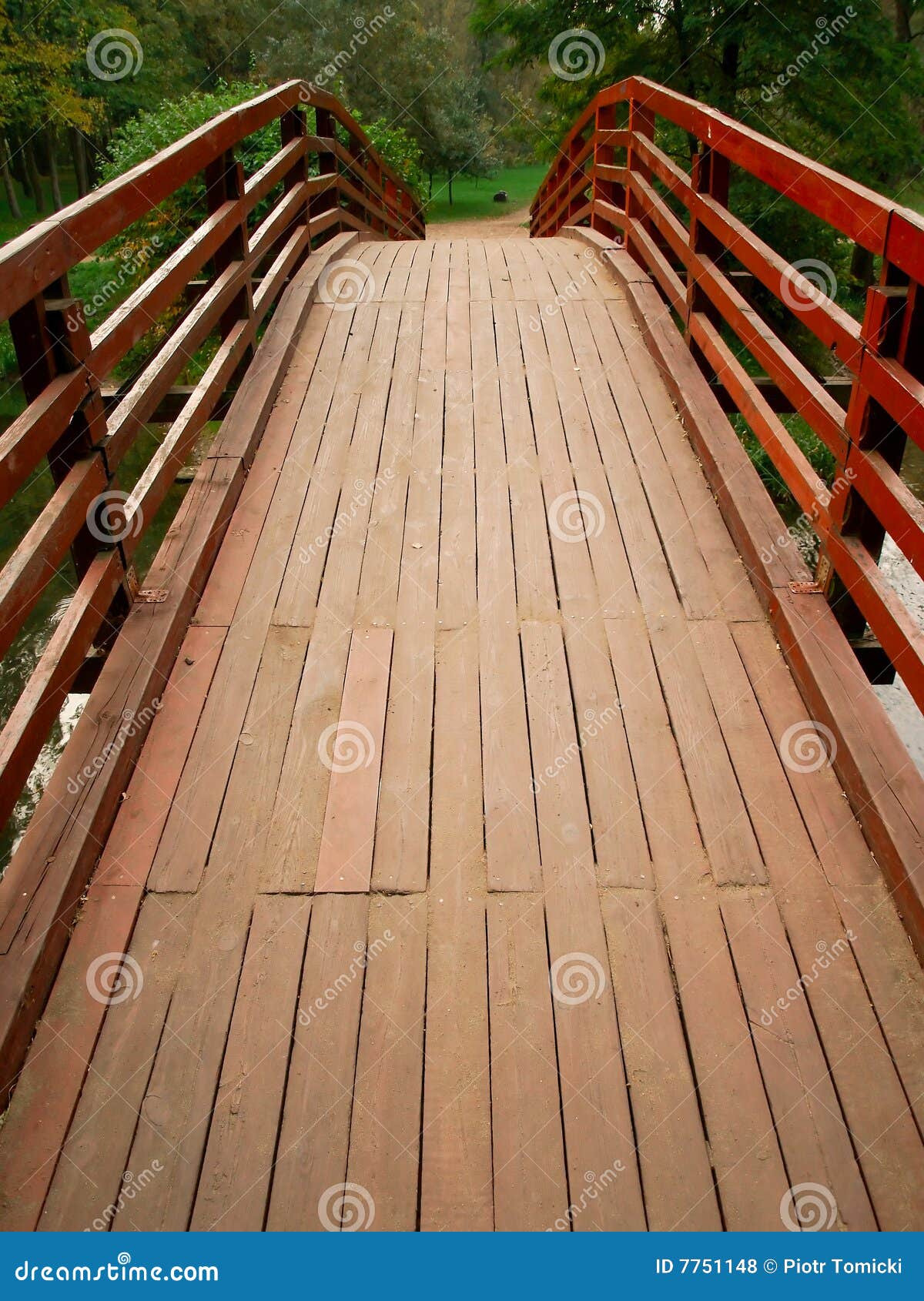 Wooden bridge perspective stock photo. Image of brook - 7751148