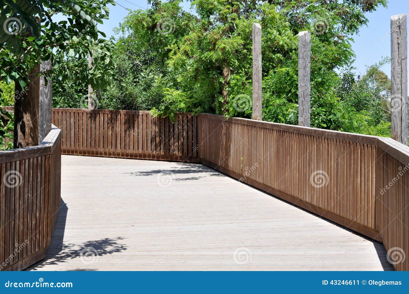 Wooden Bridge with Railings Stock Image - Image of wooden, railings ...