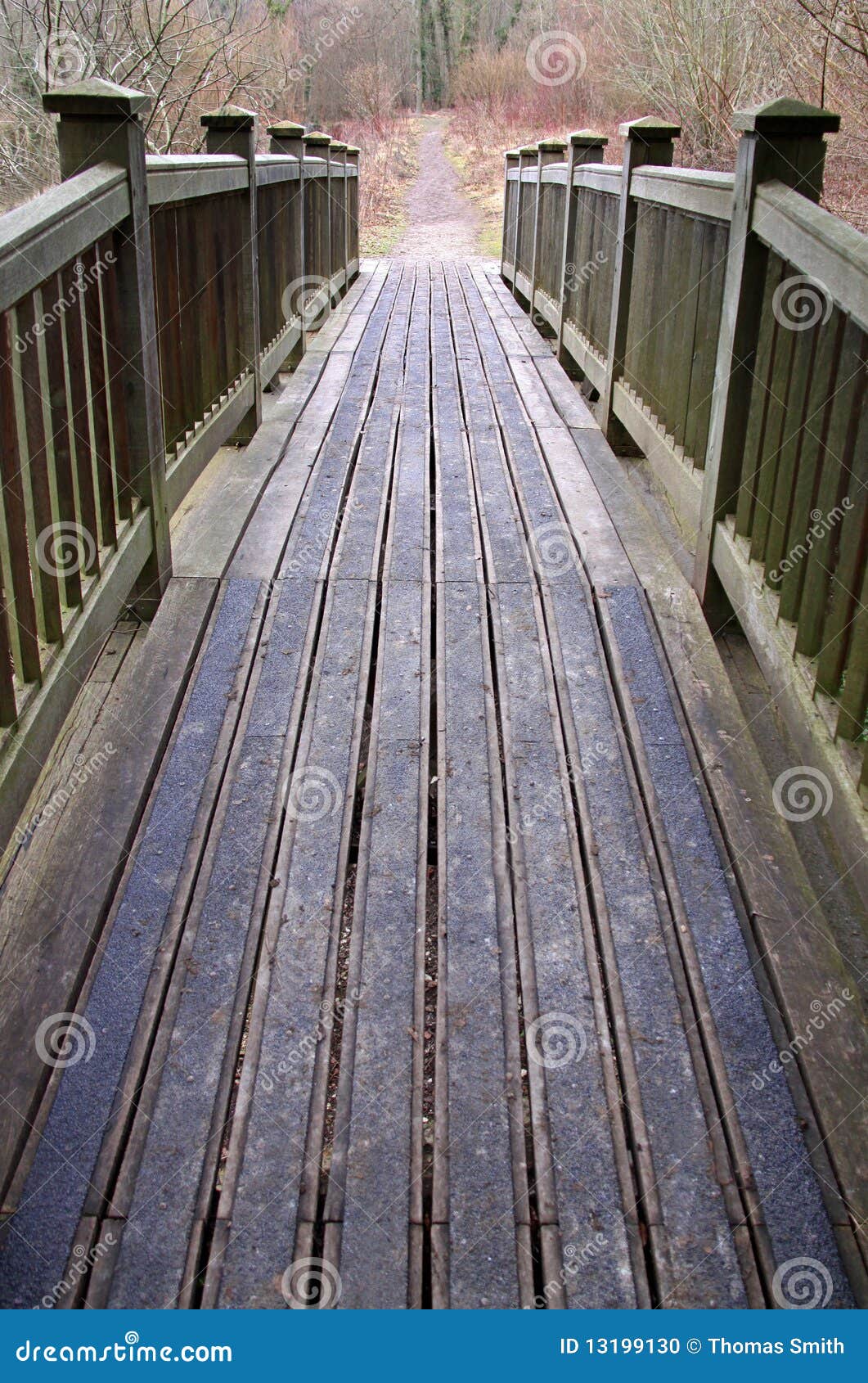 Wooden Bridge into Rural Countryside Stock Photo - Image of span ...