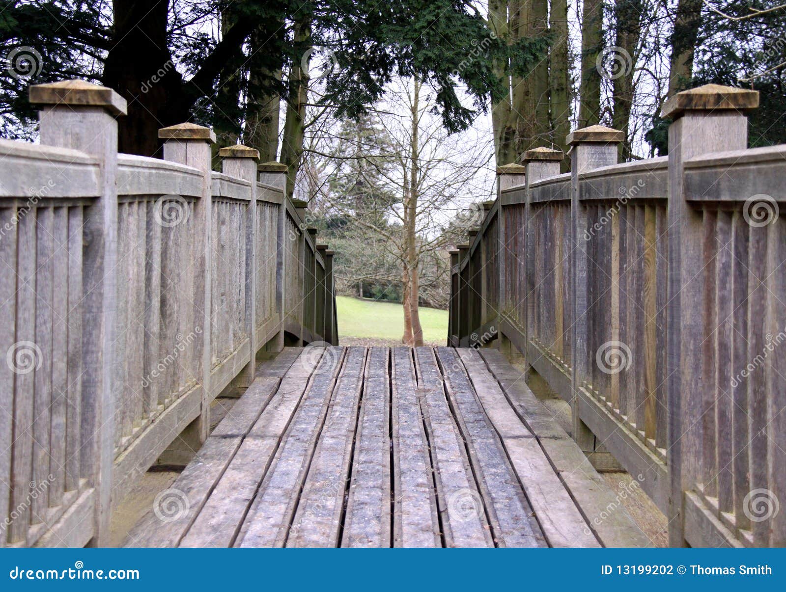 Wooden Bridge into Rural Countryside Stock Photo - Image of bridged ...