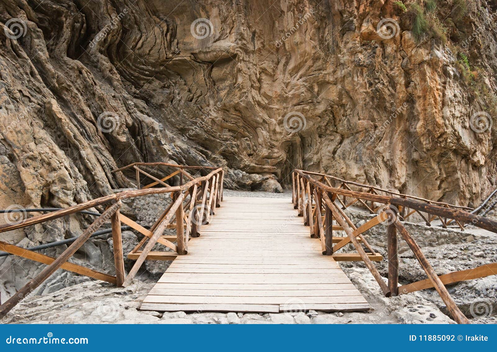 Wooden Bridge in Samaria Gorge. Stock Photo - Image of stone, greece ...