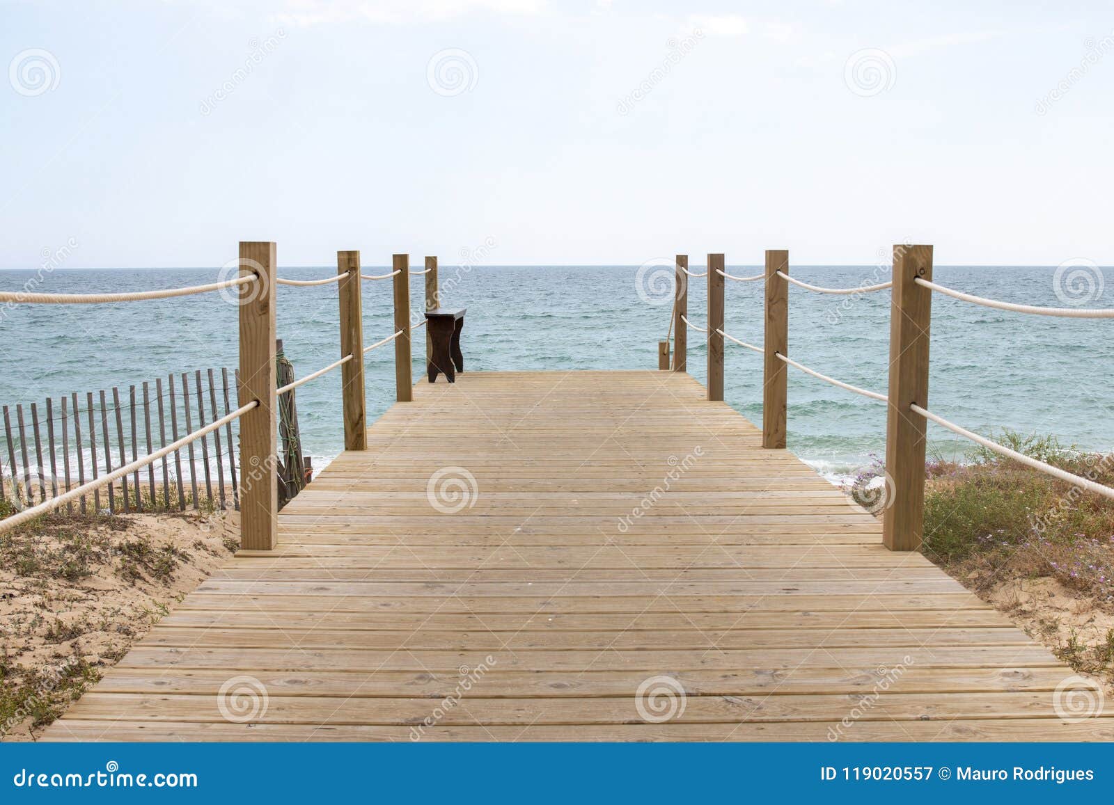 Wooden Bridge through Sand Dunes Stock Image - Image of shore ...