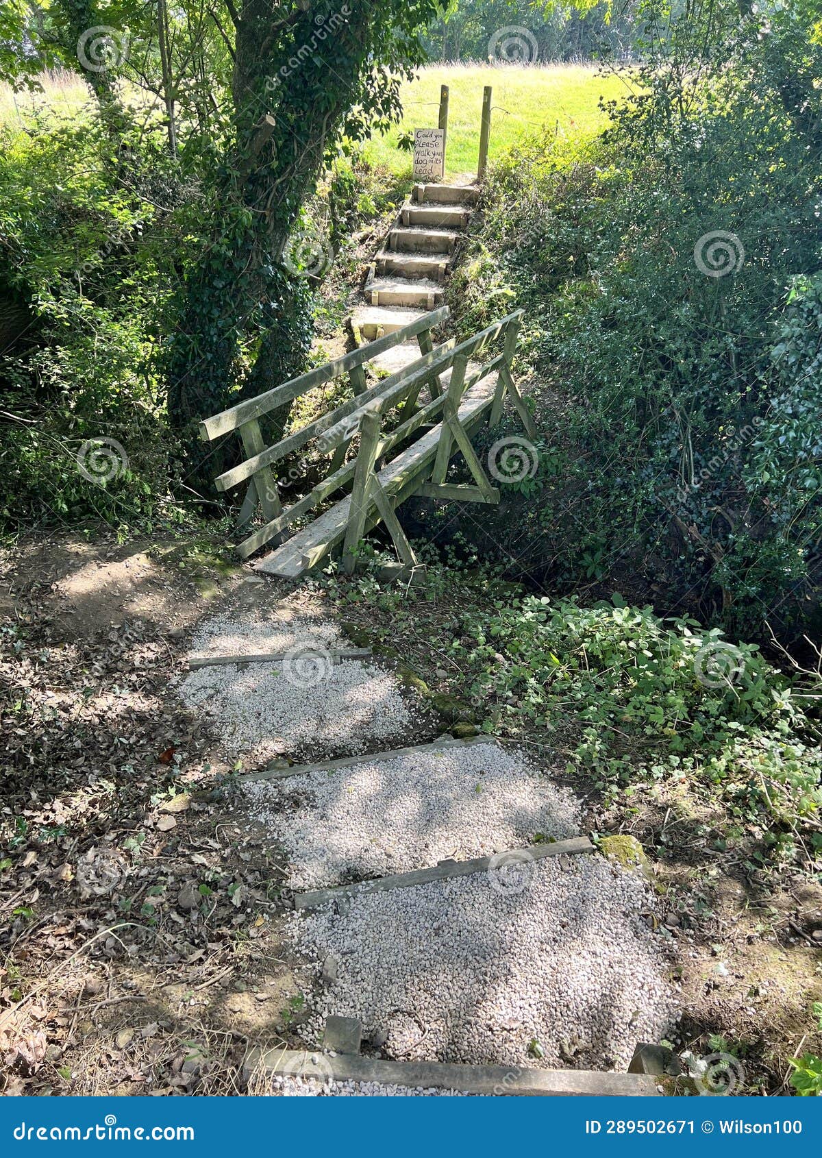 Wooden Bridge stock image. Image of path, ramble, river - 289502671