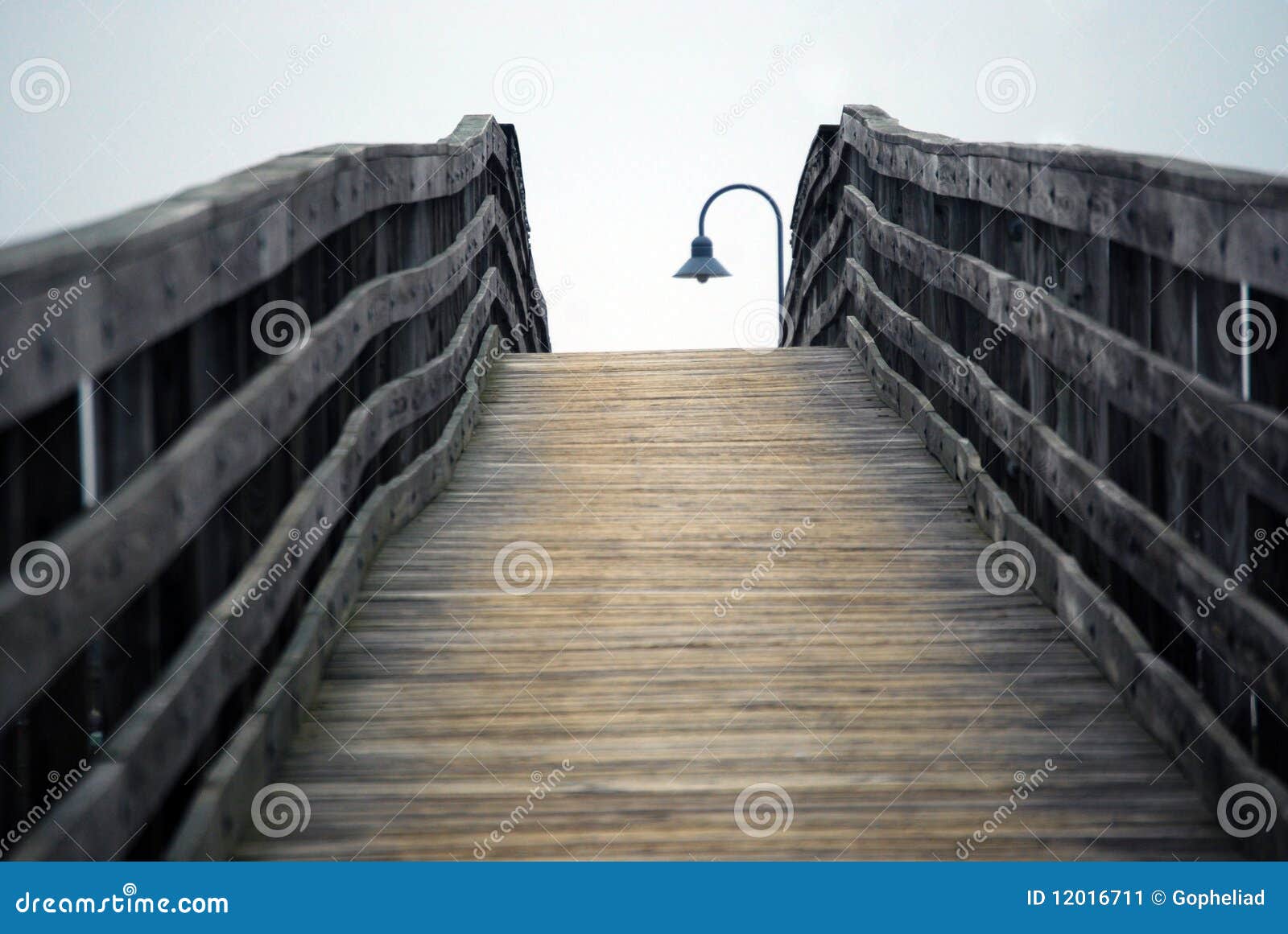 Wooden Bridge with Street Lamp Stock Image - Image of service, street ...